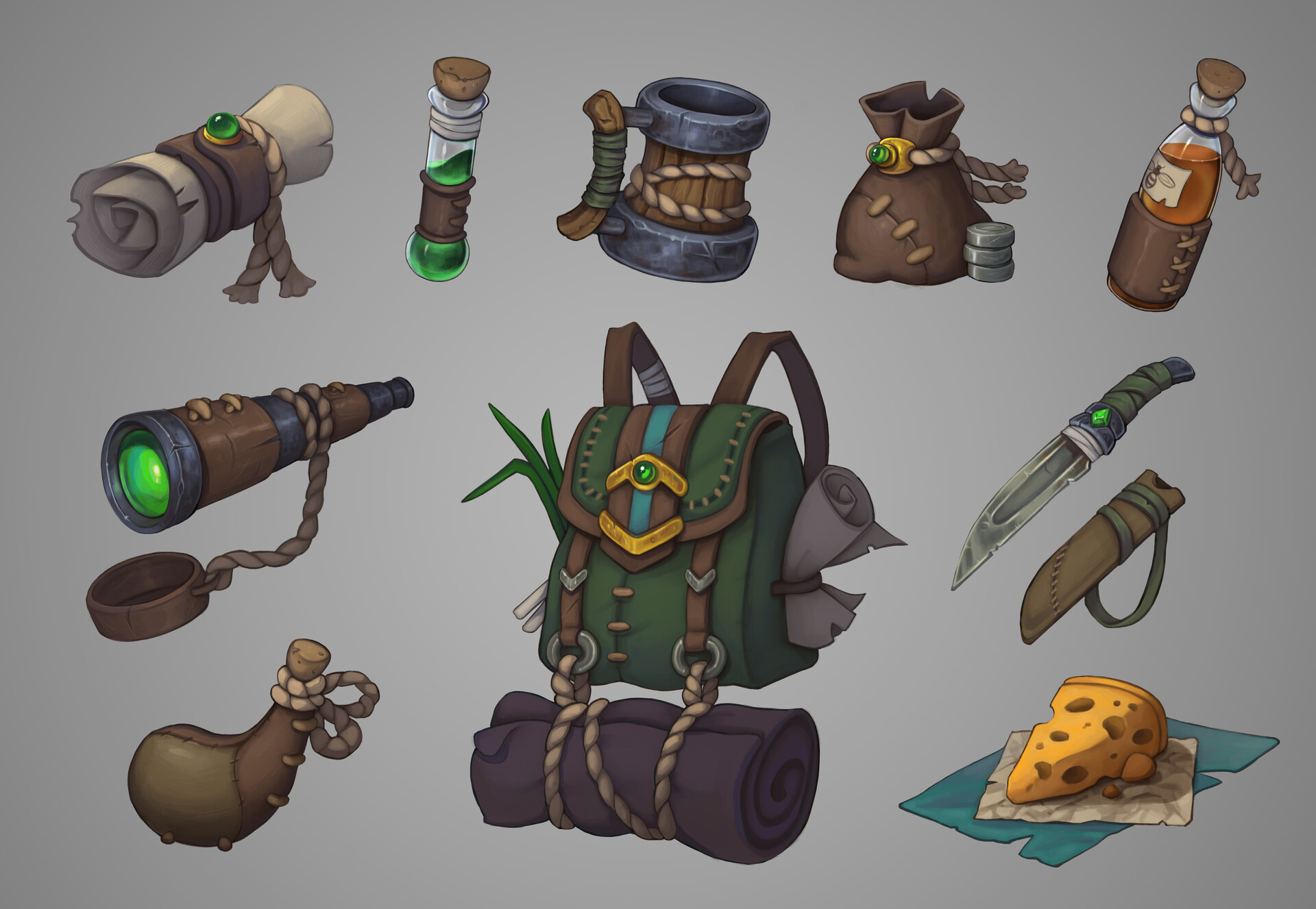 ArtStation - Wanderer's Inventory Props