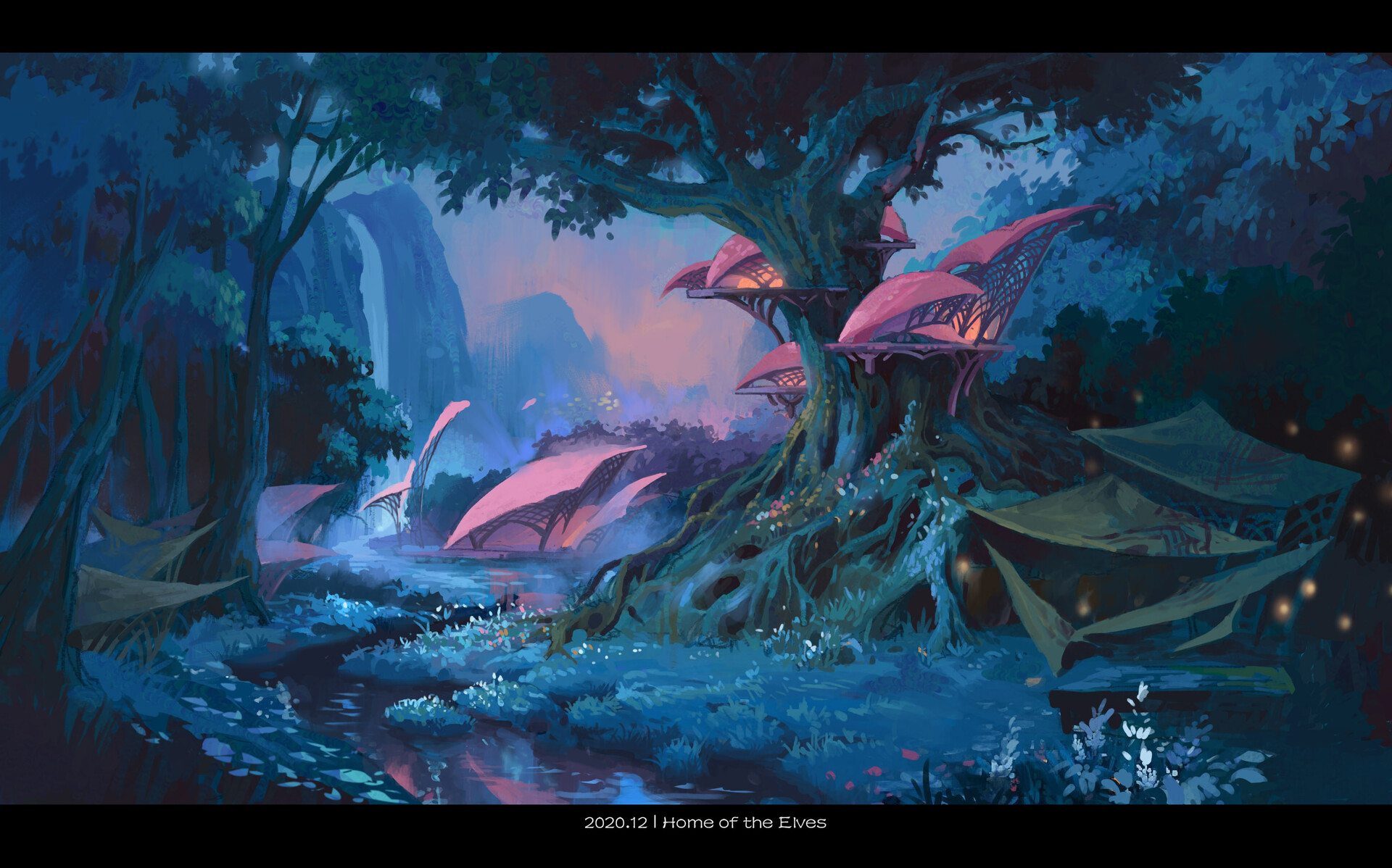 ArtStation - Elf world—The dwelling of the firefly