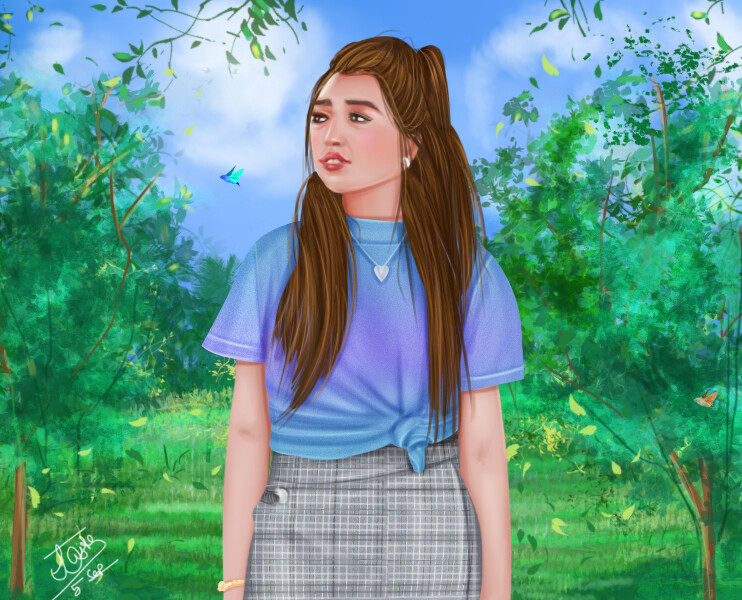 ArtStation - FEMALE CUTE ANIME GIRL IN JUNGLE.