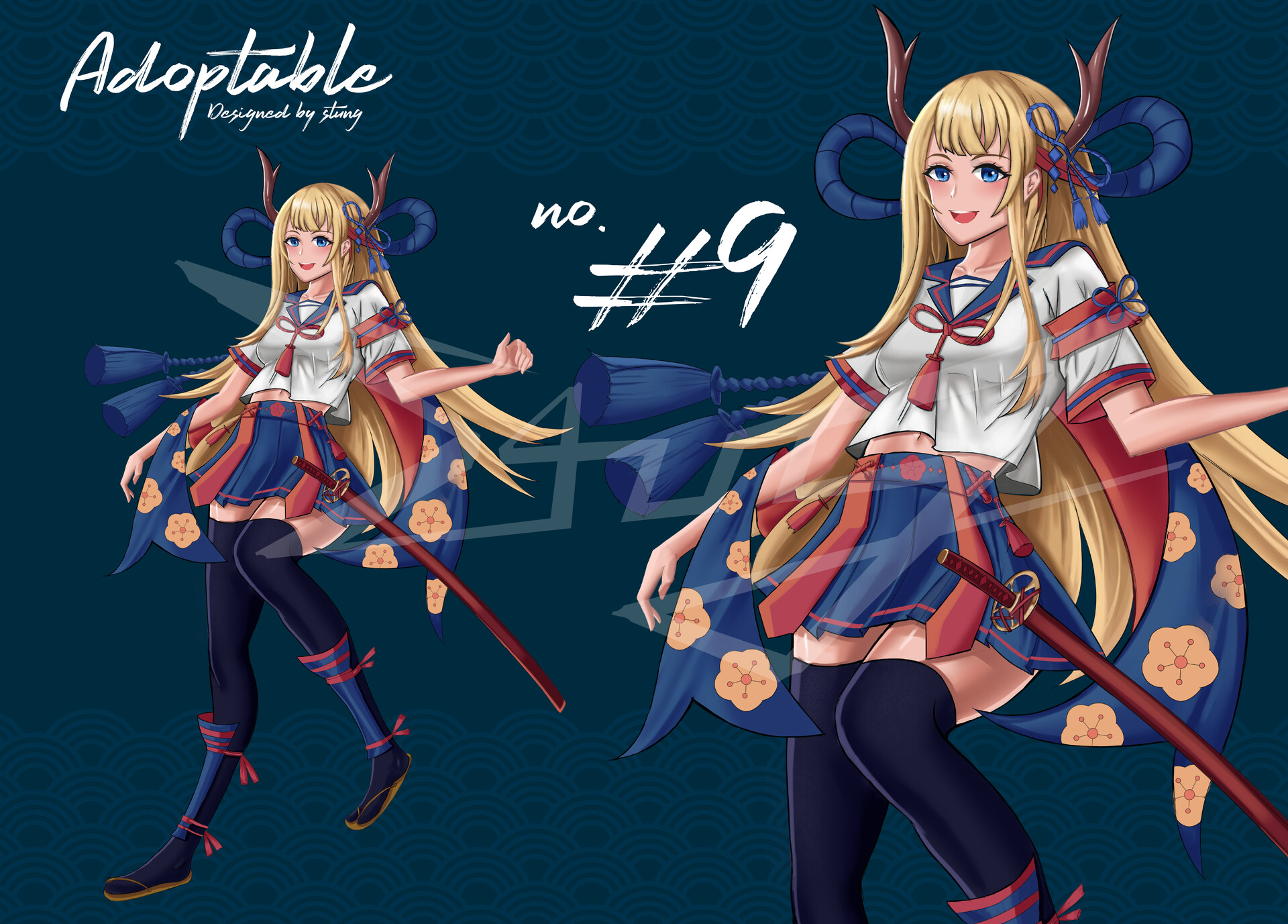 ArtStation - Adoptable#9 - Samurai Student