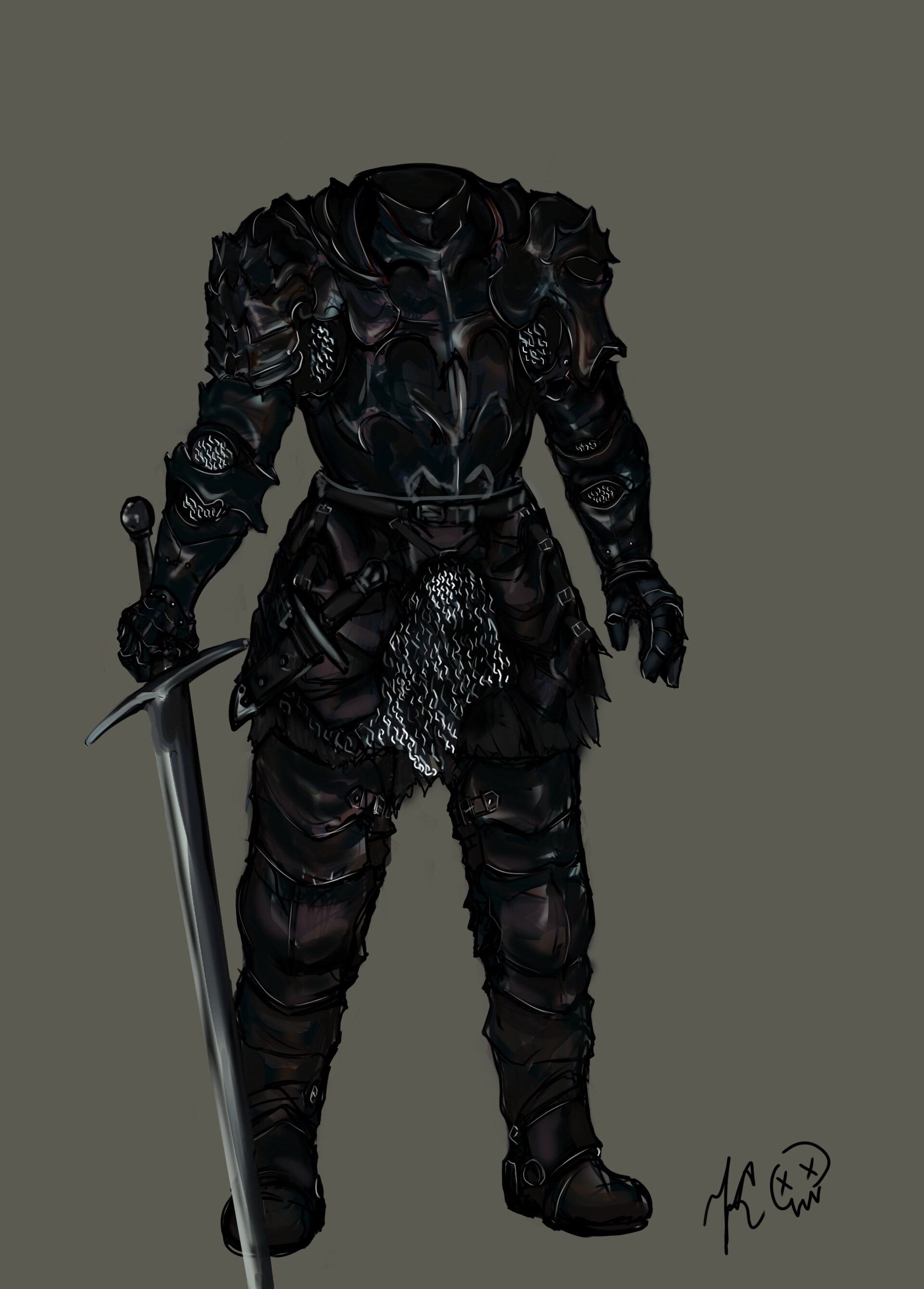 fantasy black armor