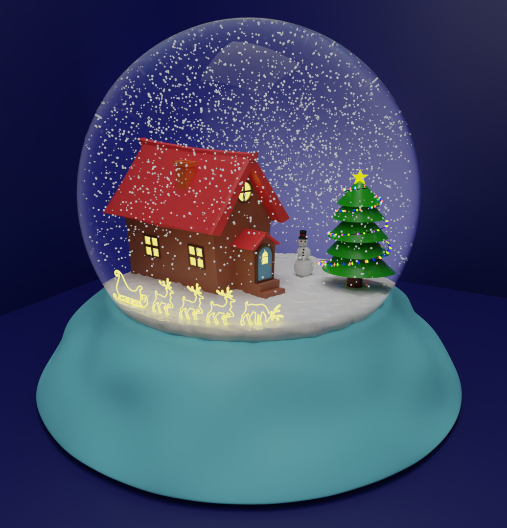 ArtStation - Merry Christmas snow globe