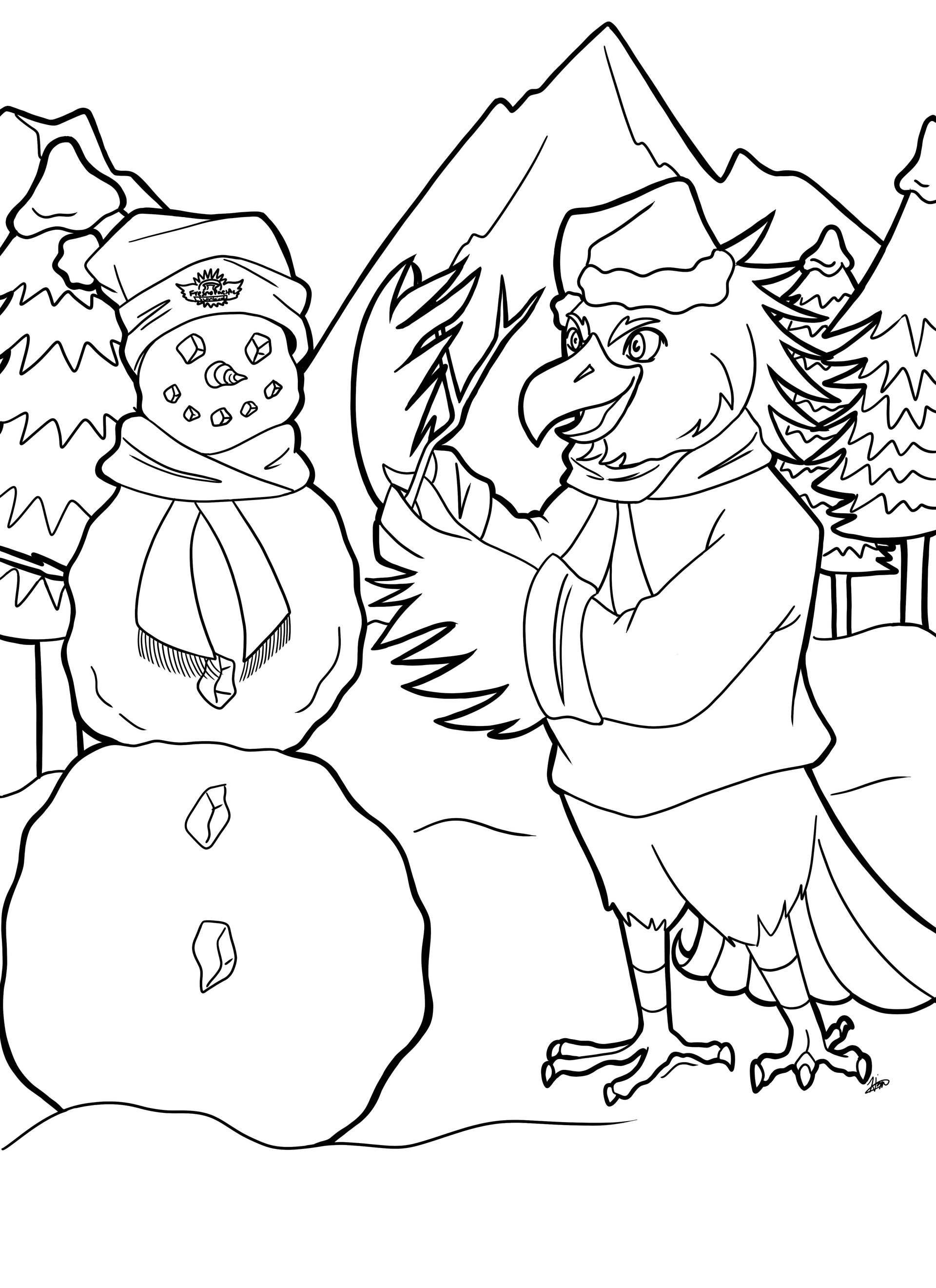 frozen christmas coloring pages