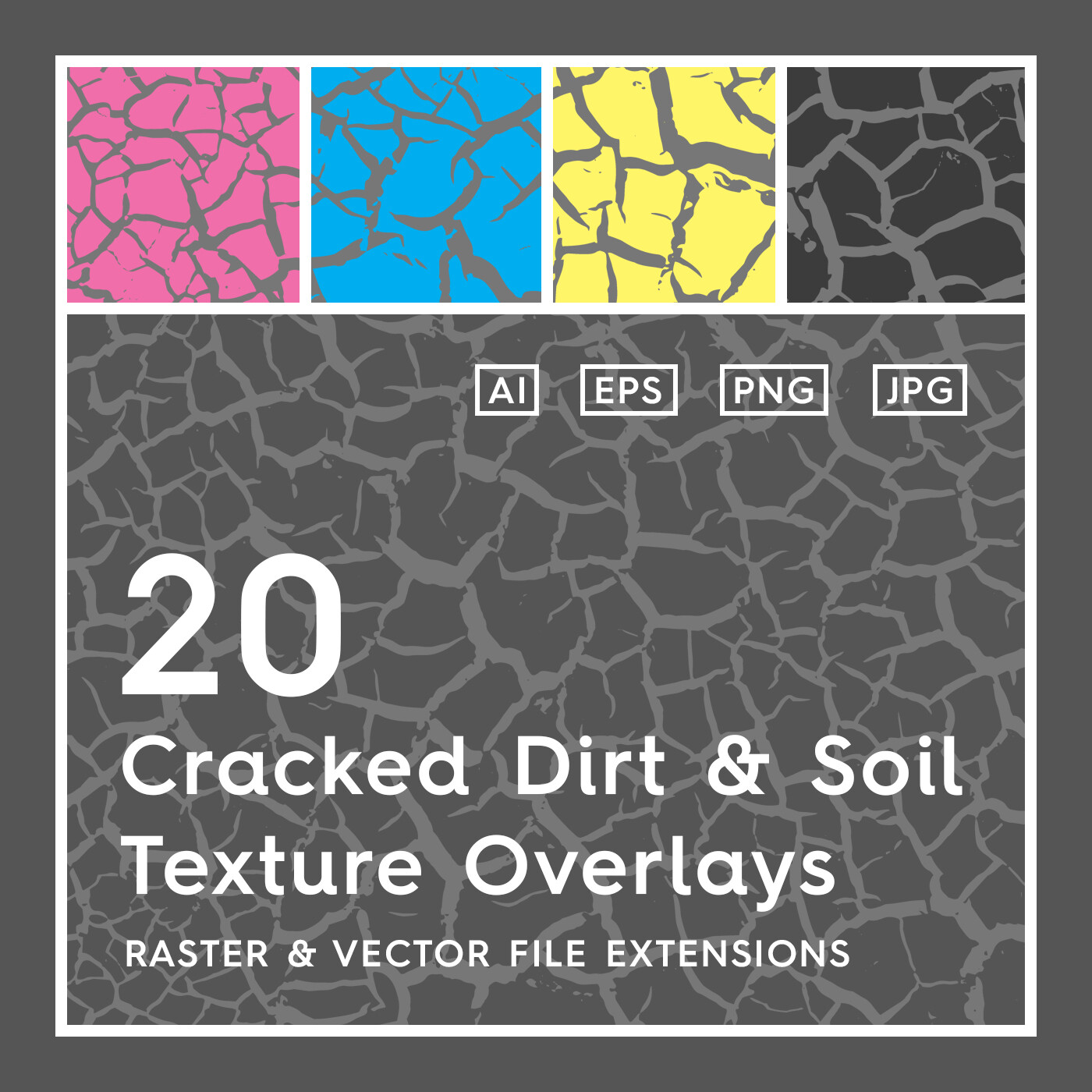 ArtStation - 20 Cracked Dirt & Soil Texture Overlays