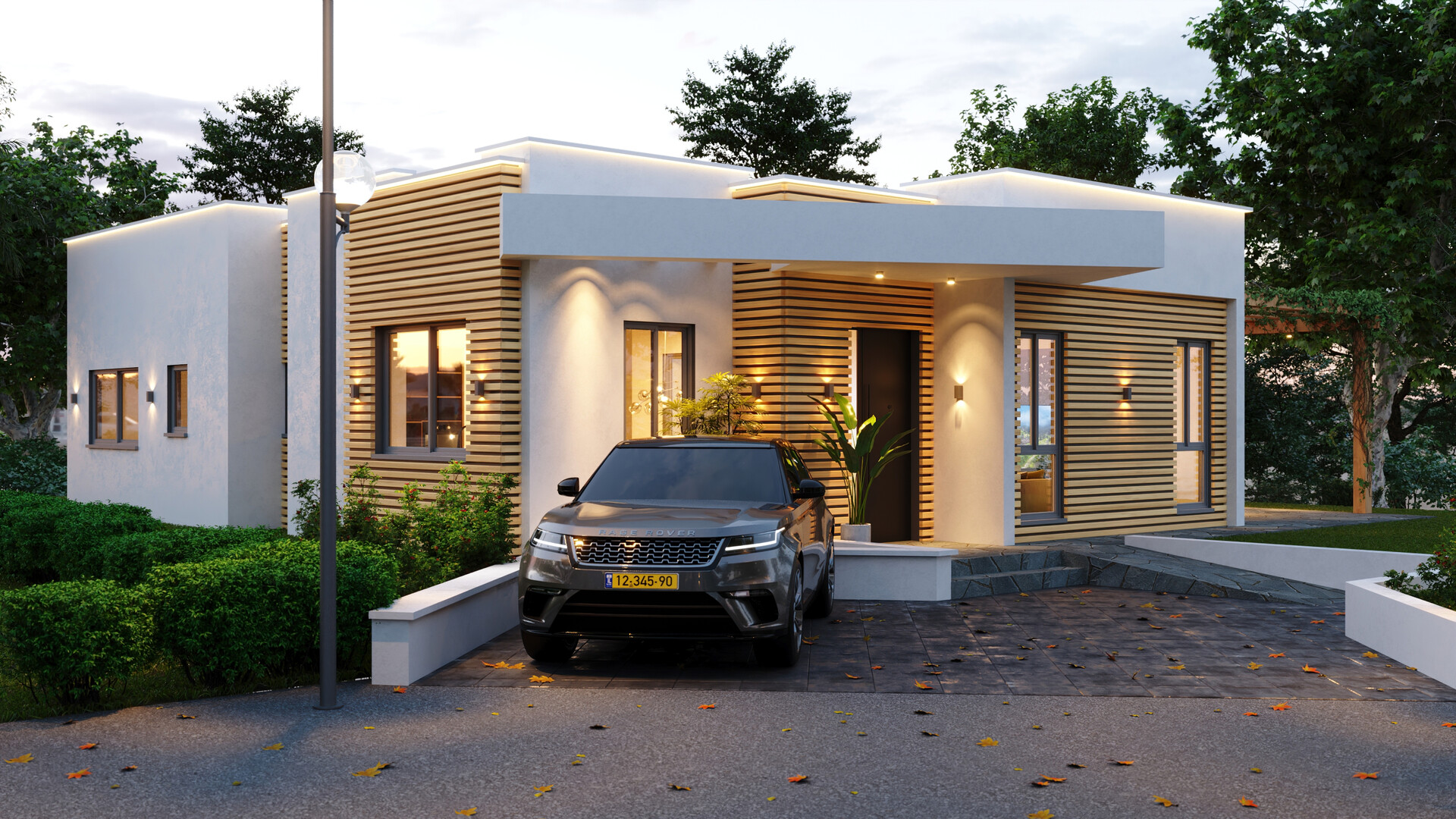 ArtStation - Urban one-storey house in a modern style