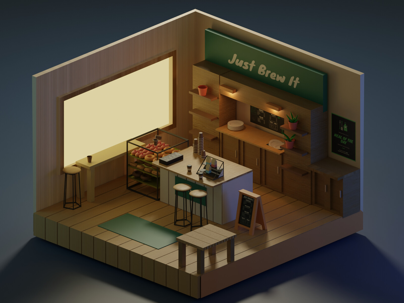 ArtStation - Just Brew It - Isometric Café