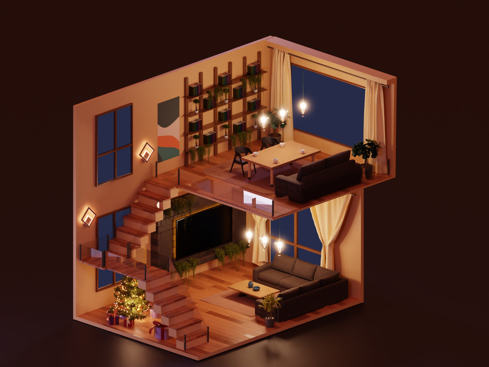 ArtStation - Two floor isometric design