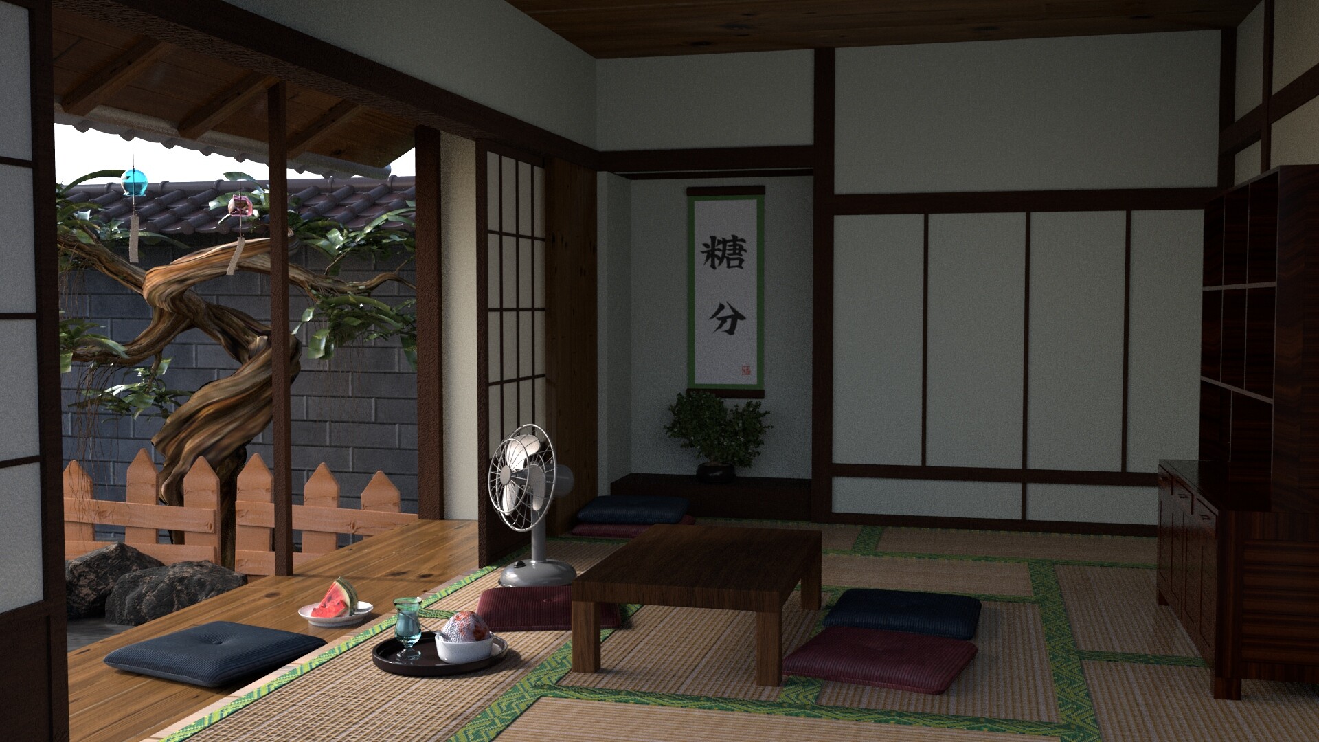 ArtStation - Japanese house, summer