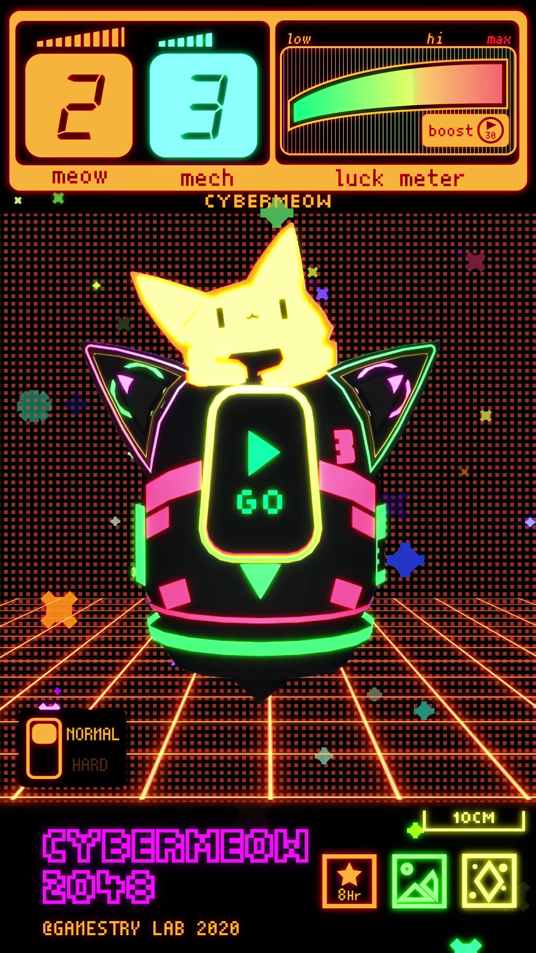 ArtStation - "Cybermeow 2048" Game Interface Layout and Designs