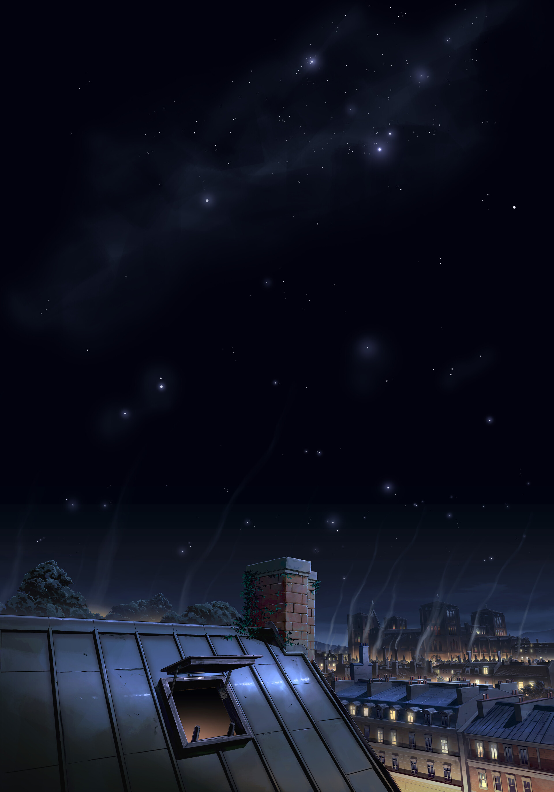 ArtStation - lofi girl Escape 2021 - ( rooftop )