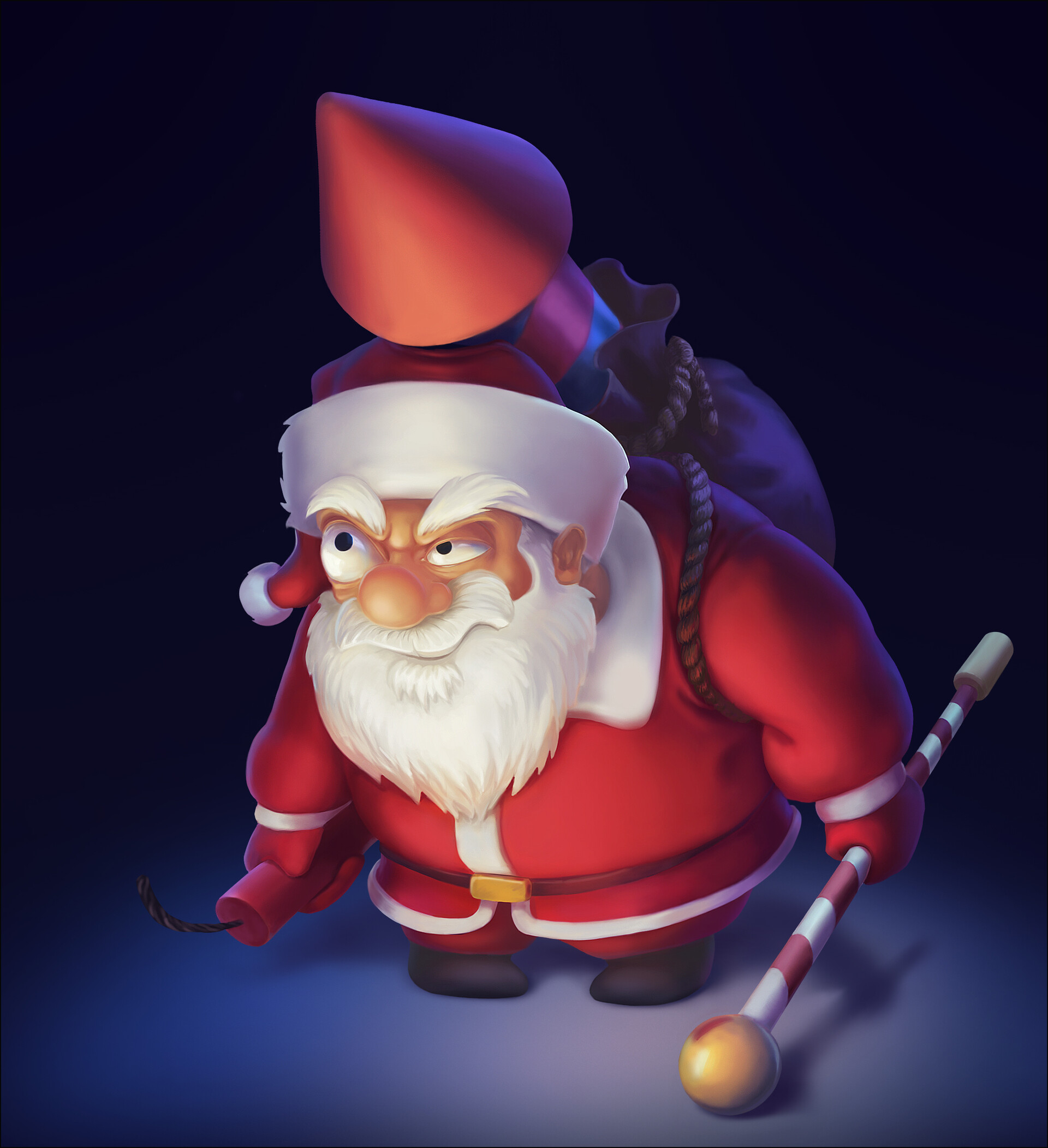 ArtStation - Santa Claus with a rocket