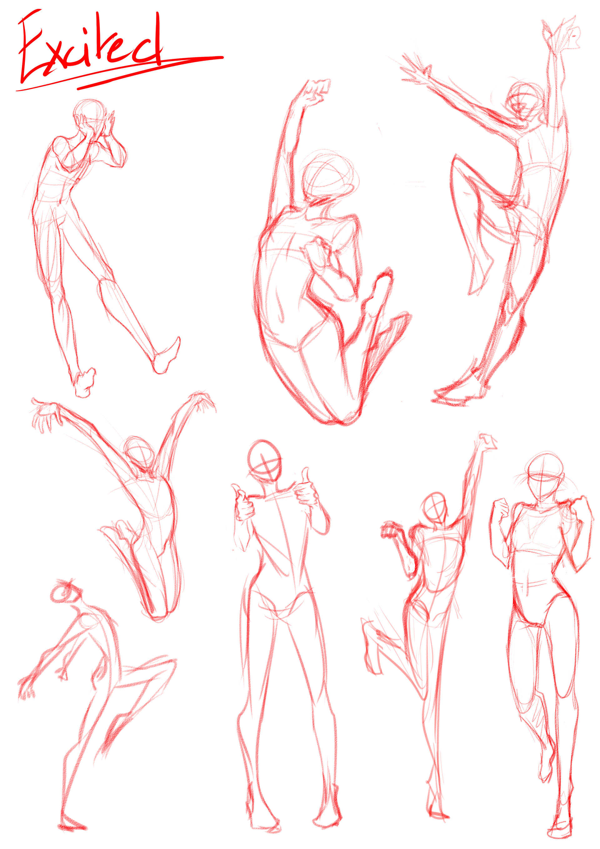 excited animation reference