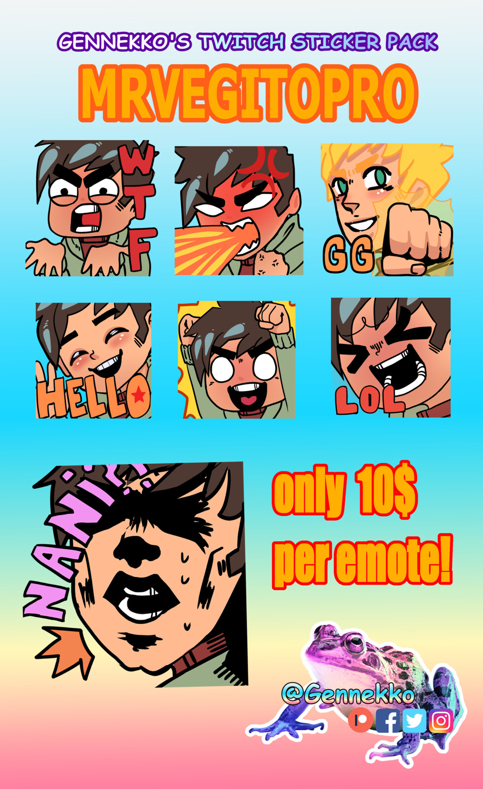 Gennekko - MrVegitoPro twitch emoji's