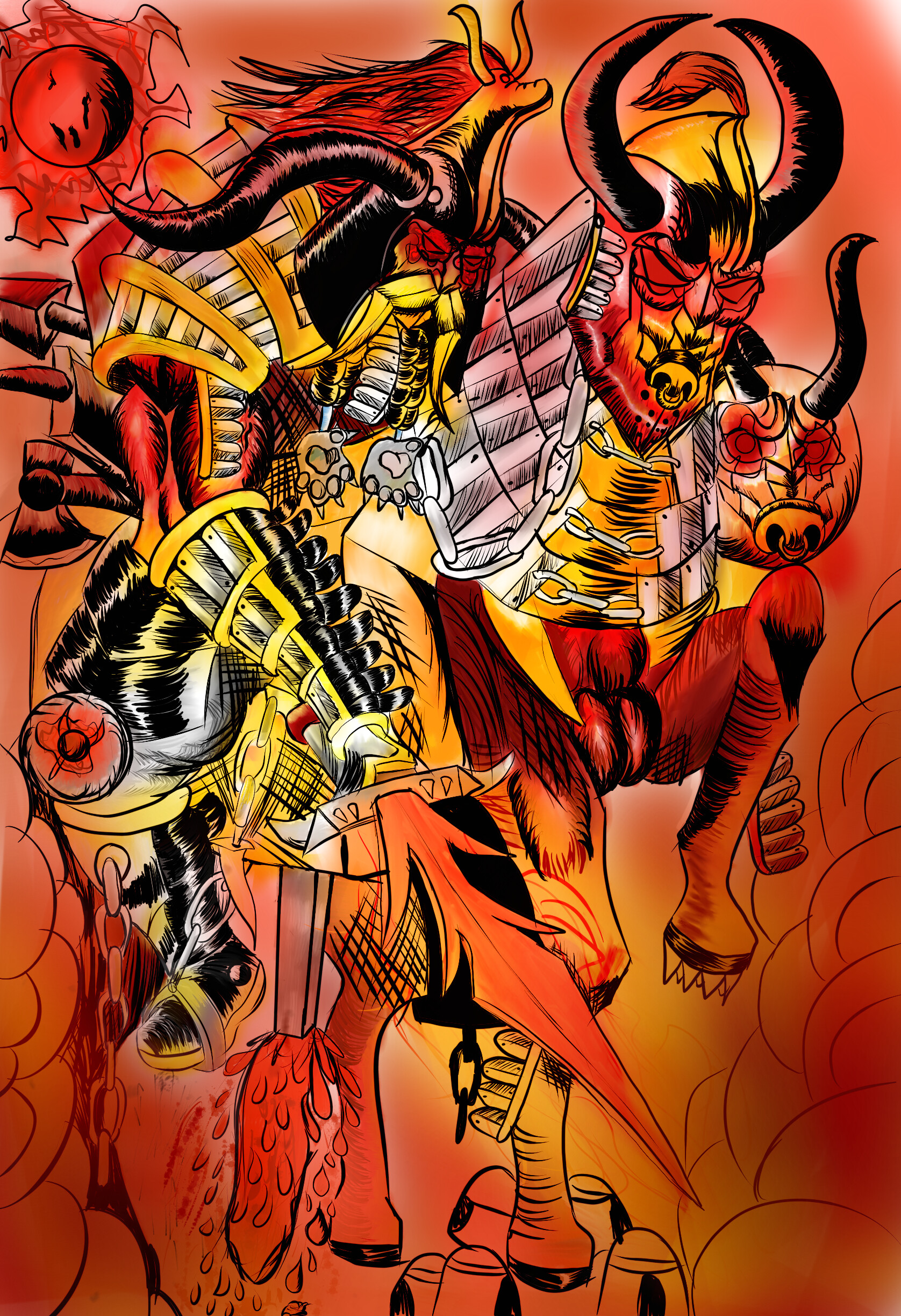 ArtStation - kızagan Tengri in turkish mythology god of war