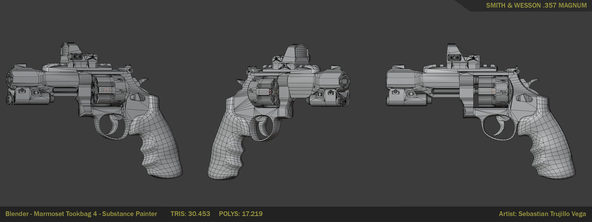 Sebastian Trujillo Vega - SMITH & WESSON .357 MAGNUM --- Hard-Surface Study