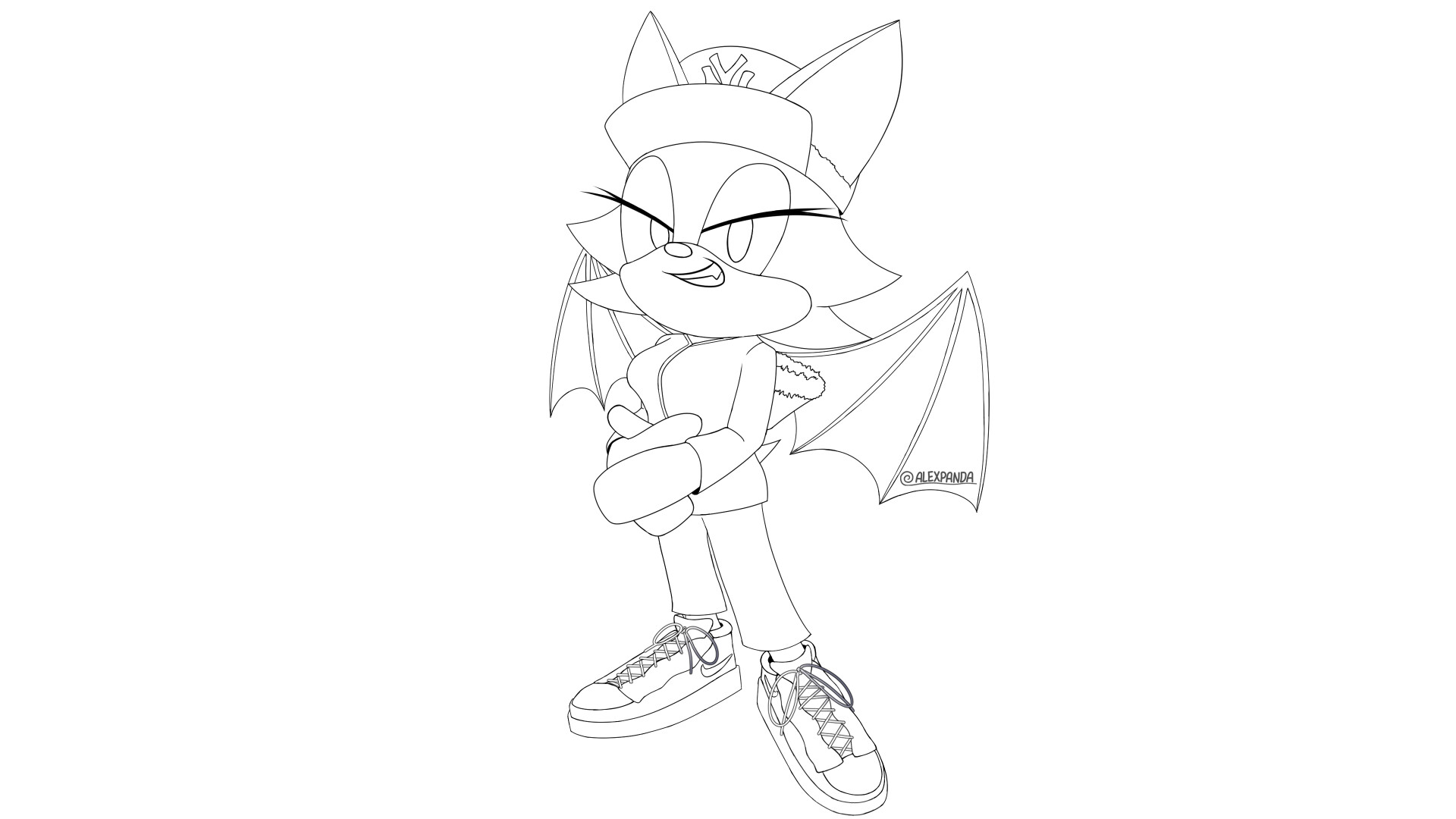 rouge bat coloring page
