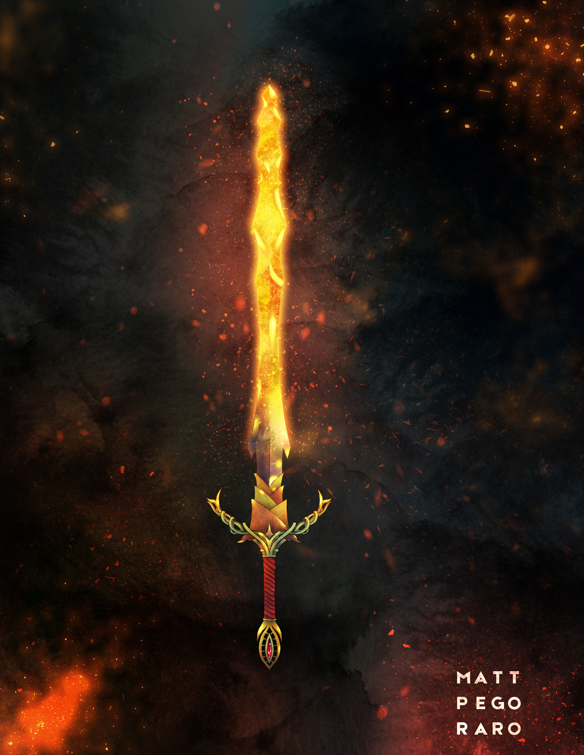 ArtStation - Molten Elven Sword