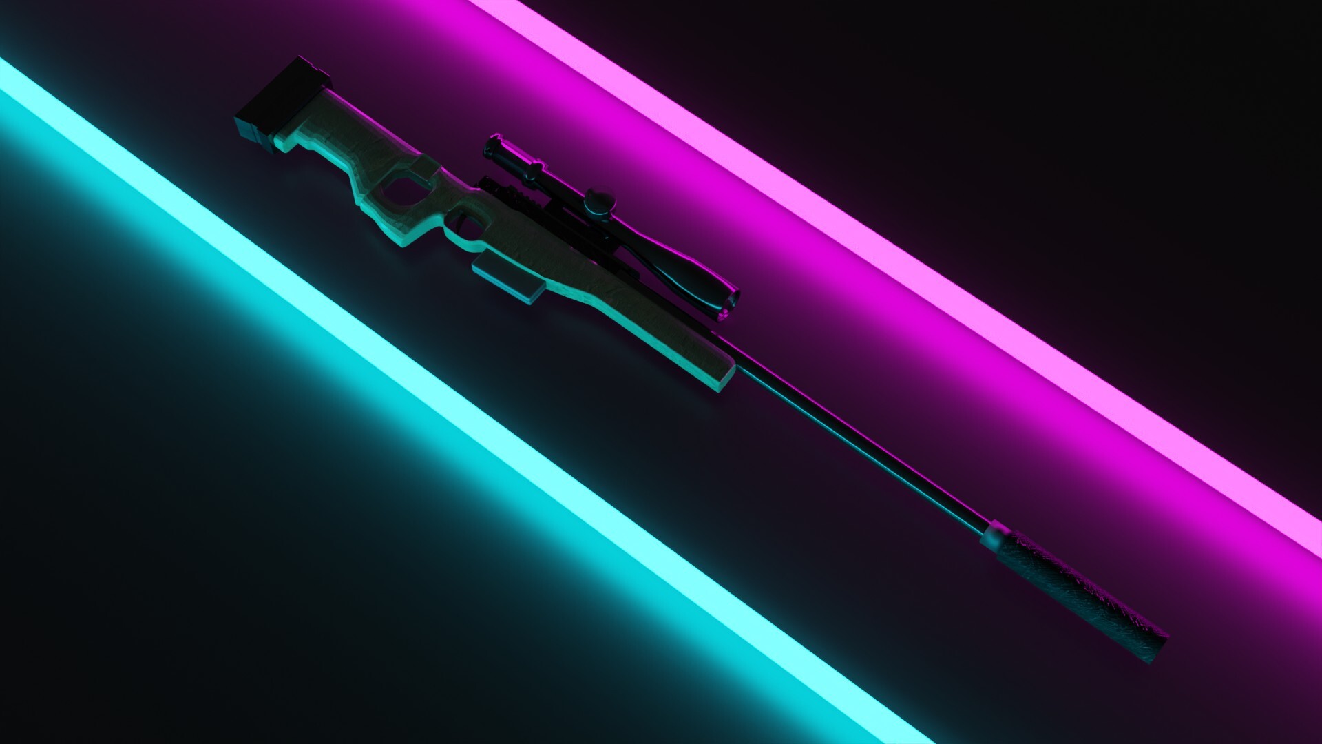 ArtStation - AWM gun modelling / Blender