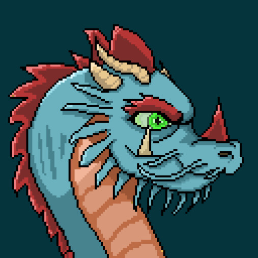 ArtStation - Sea Chinese Dragon Custom - Character Design - Pixel Art - NFT