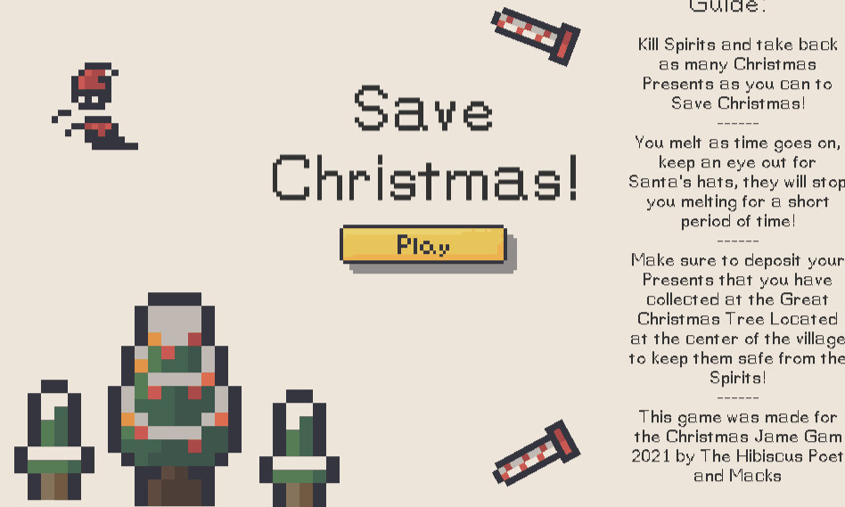 Artstation Save Christmas Pixel Game Art