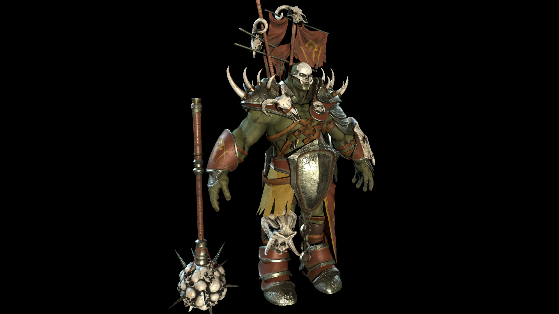 ArtStation - Low-poly model ork juggernaut