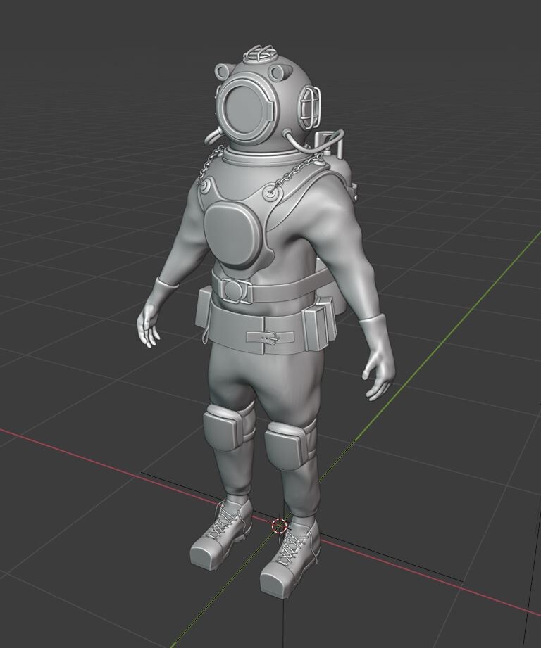 ArtStation - (WIP) Deep sea diver [Game Ready Asset] - Lights out VR game