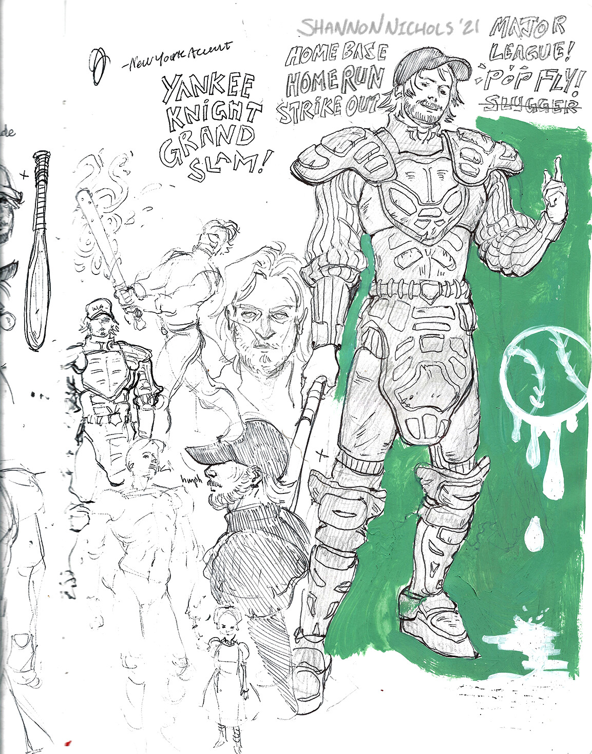 ArtStation - Baseball Knight Sketchbook Page