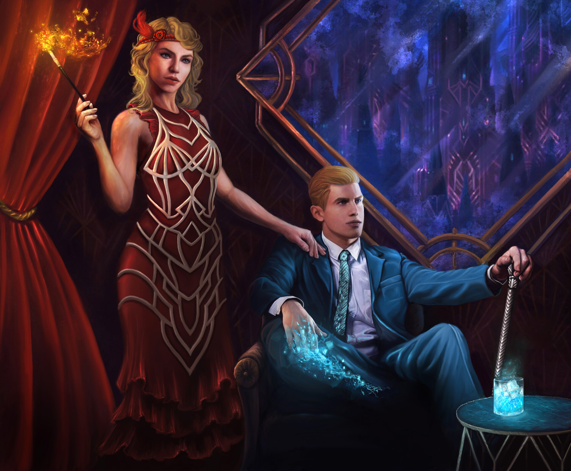 ArtStation - Rowan and Will in New Capenna - Magic the Gathering fanart