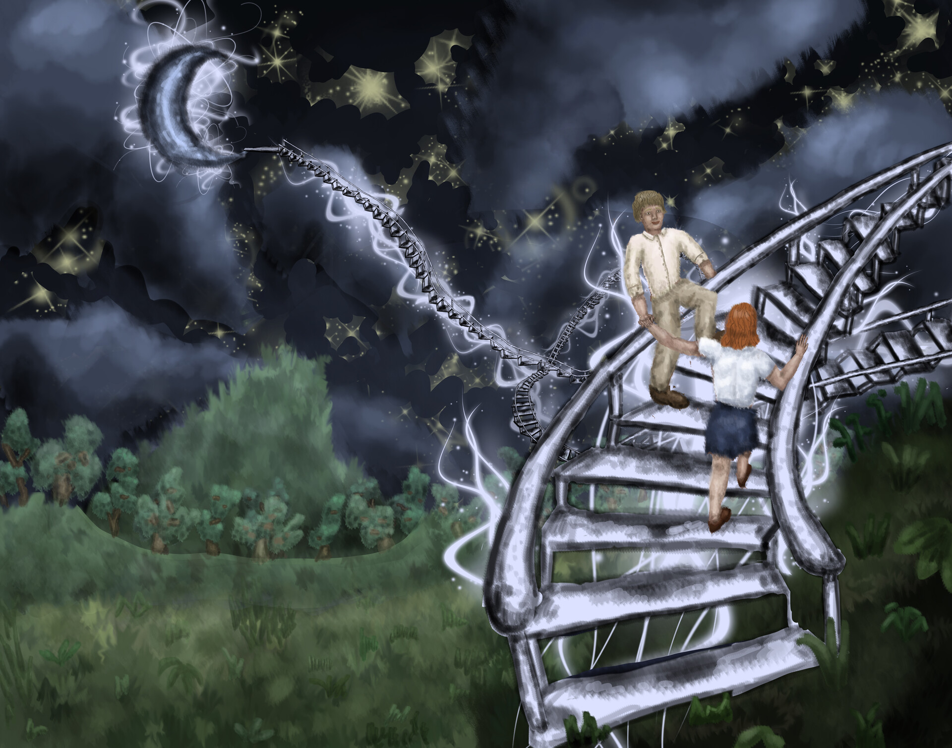 ArtStation - Stairs to the Moon