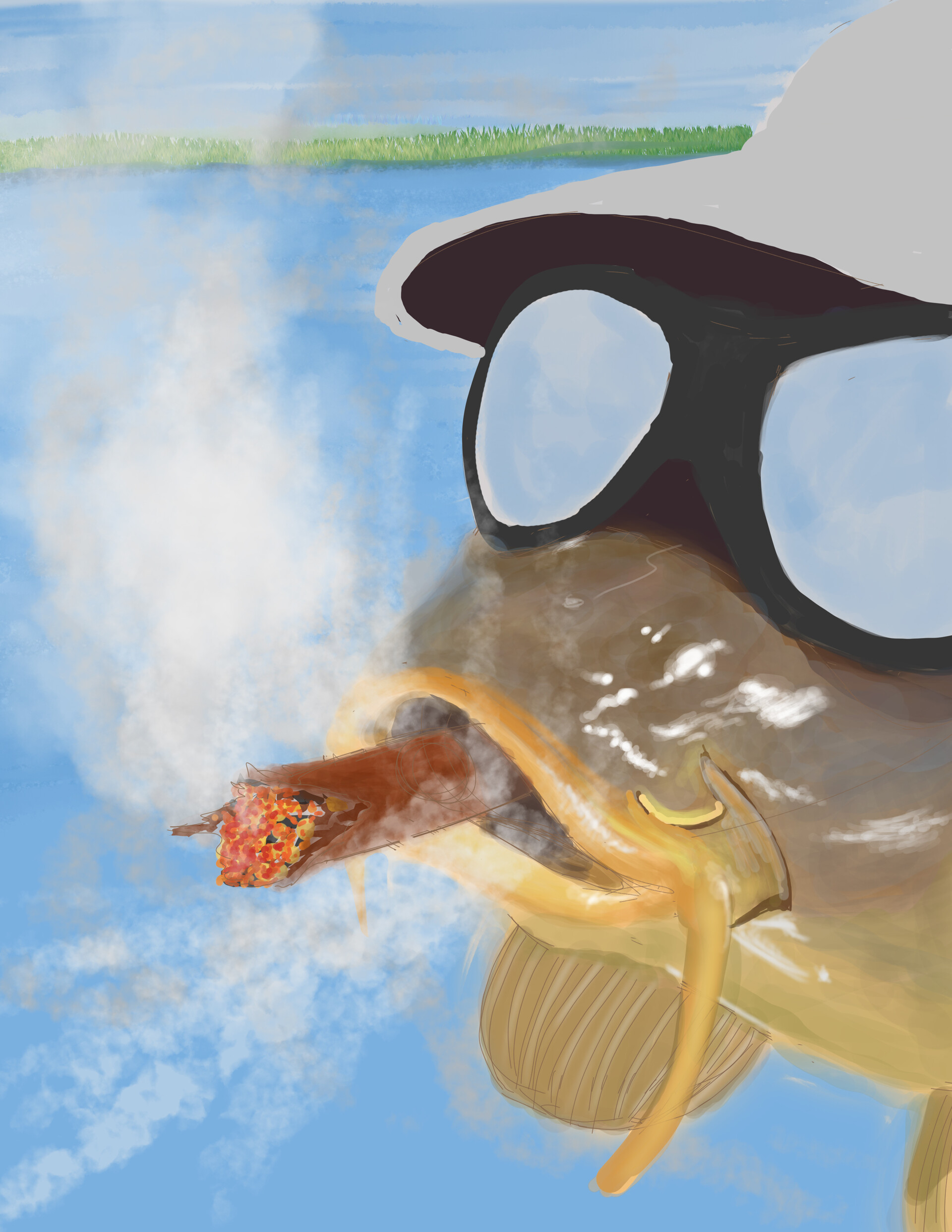 ArtStation - smoking fish