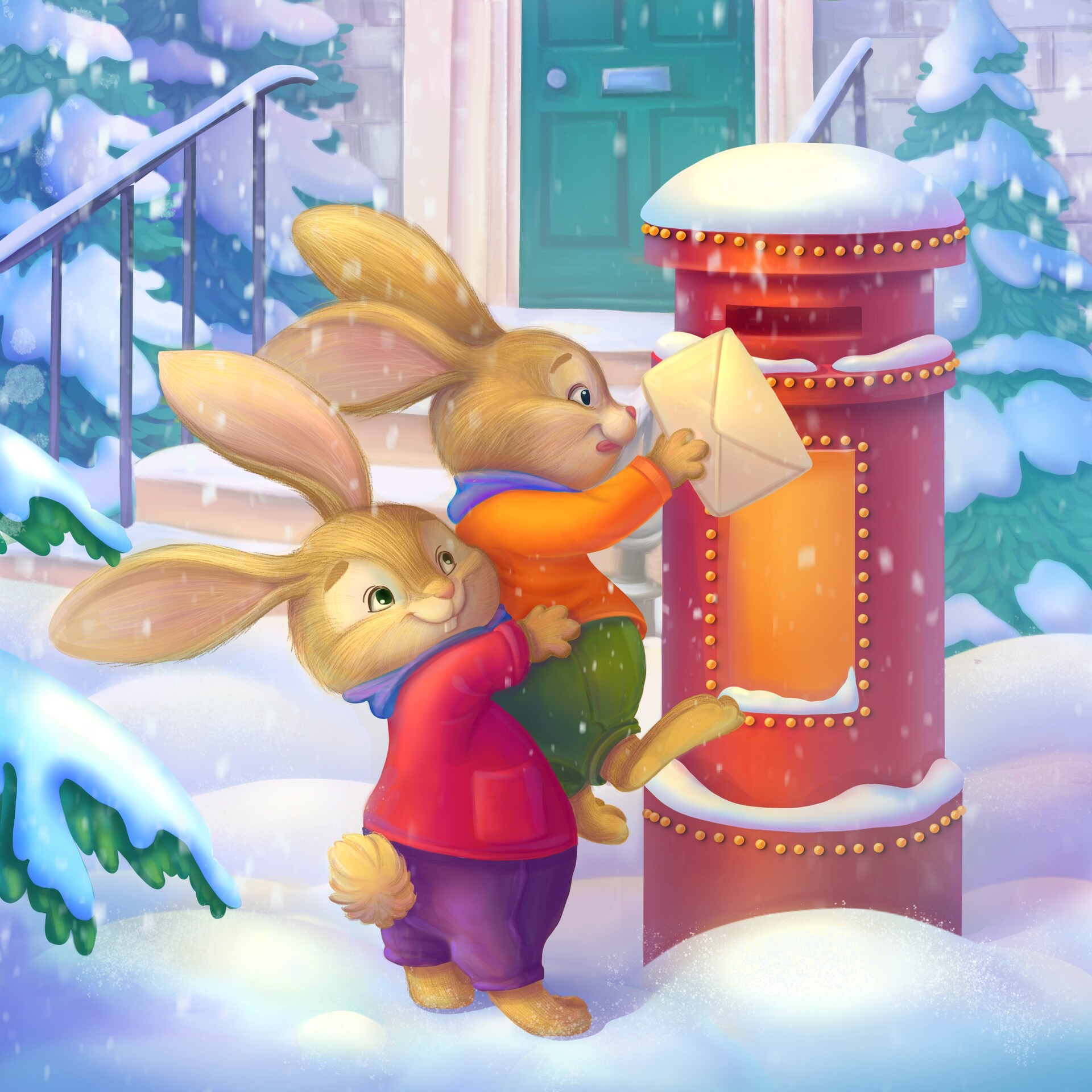 ArtStation - How bunnies sent letter to Santa Claus