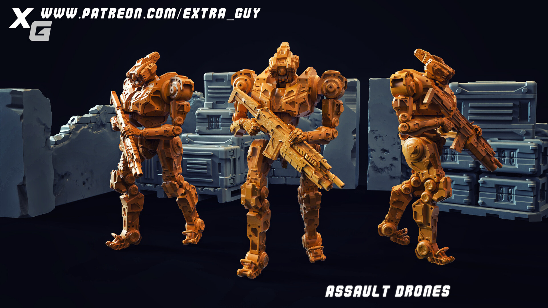 ArtStation - Drones Assault Squad and props Printable