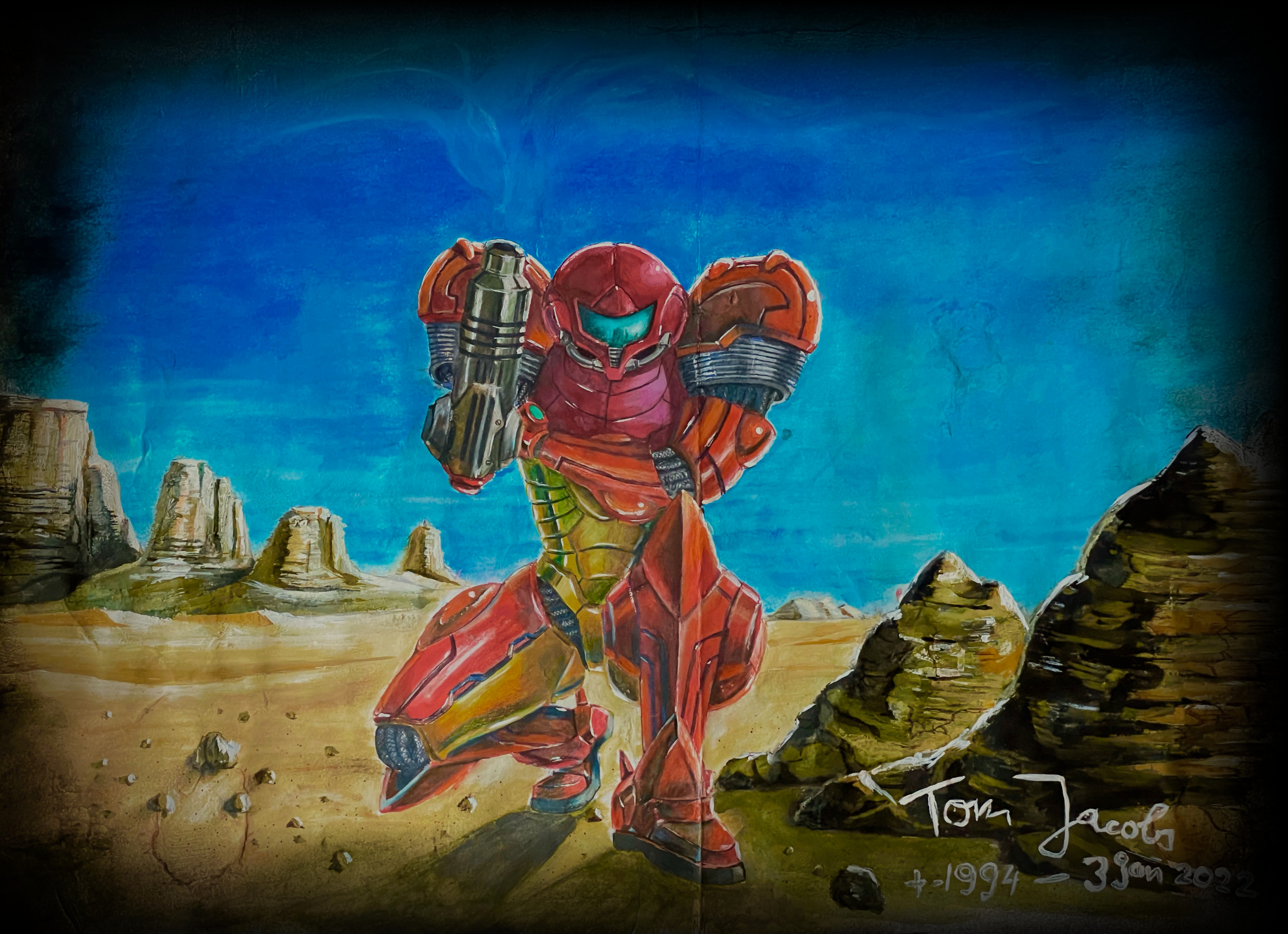 Tom Jacobs - Metroid II artwork (real painting)