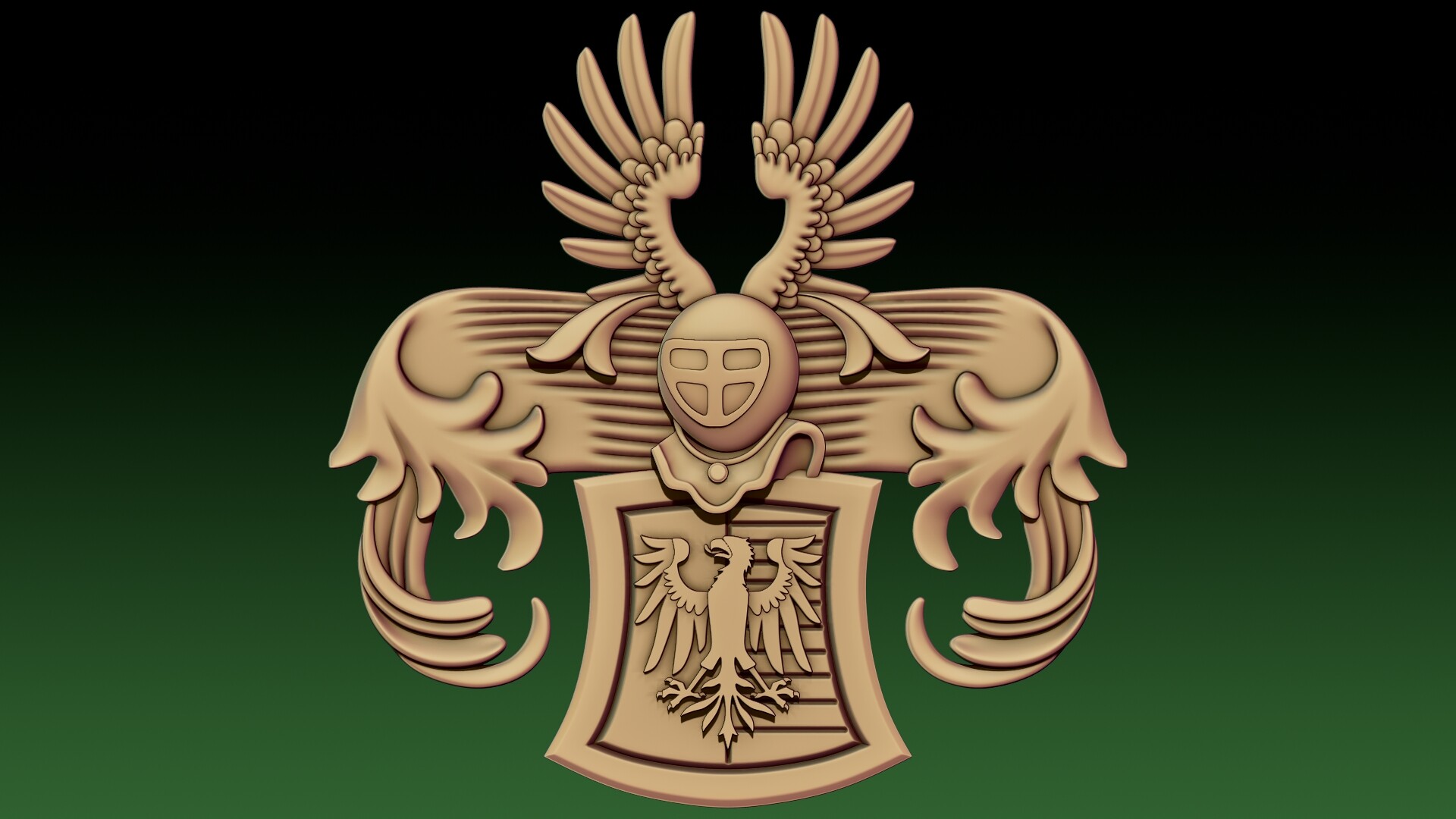 ArtStation - Small coat of arms with bird on shield