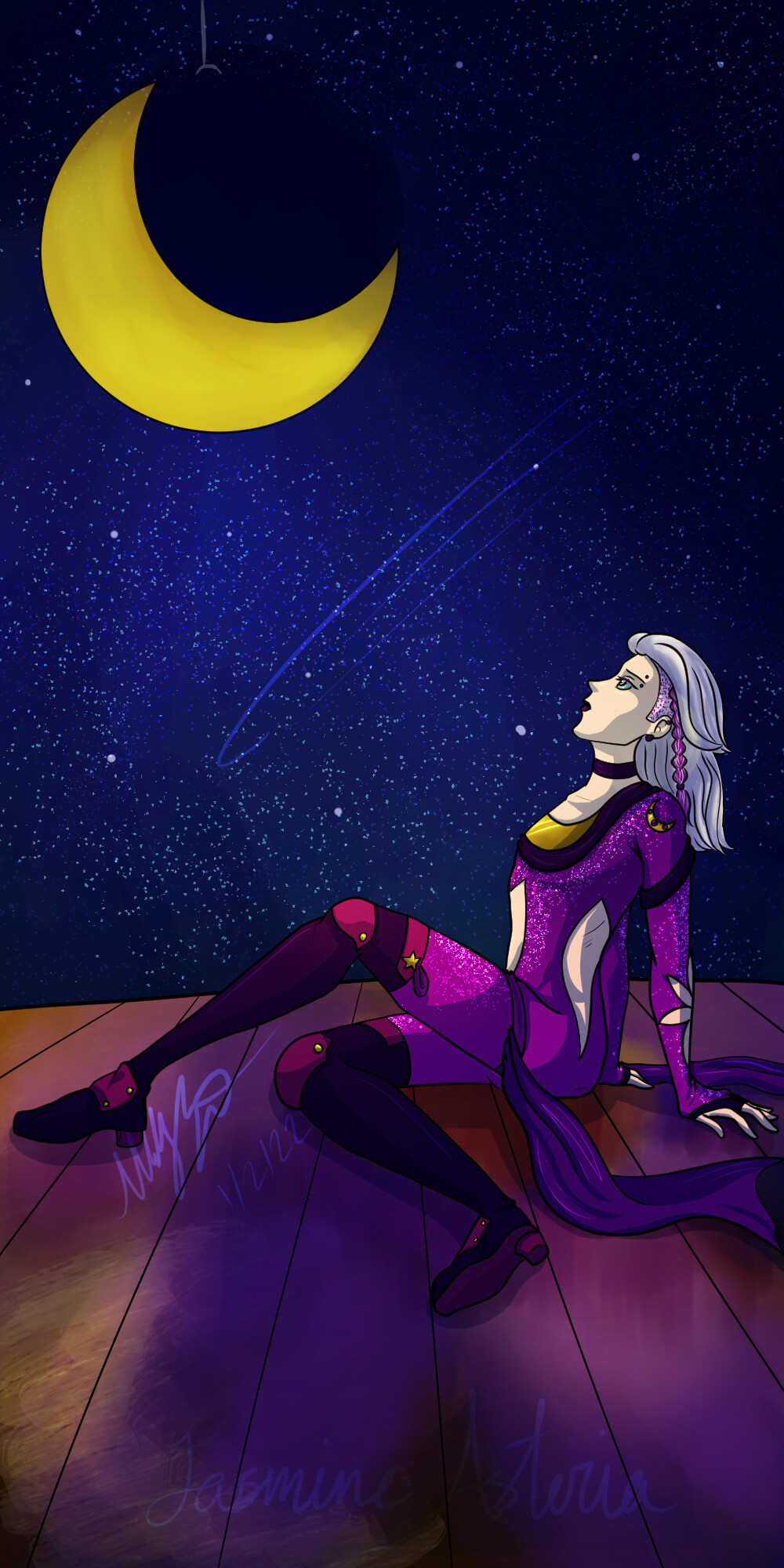 ArtStation - Contemplating, a panel, a present, and sketches