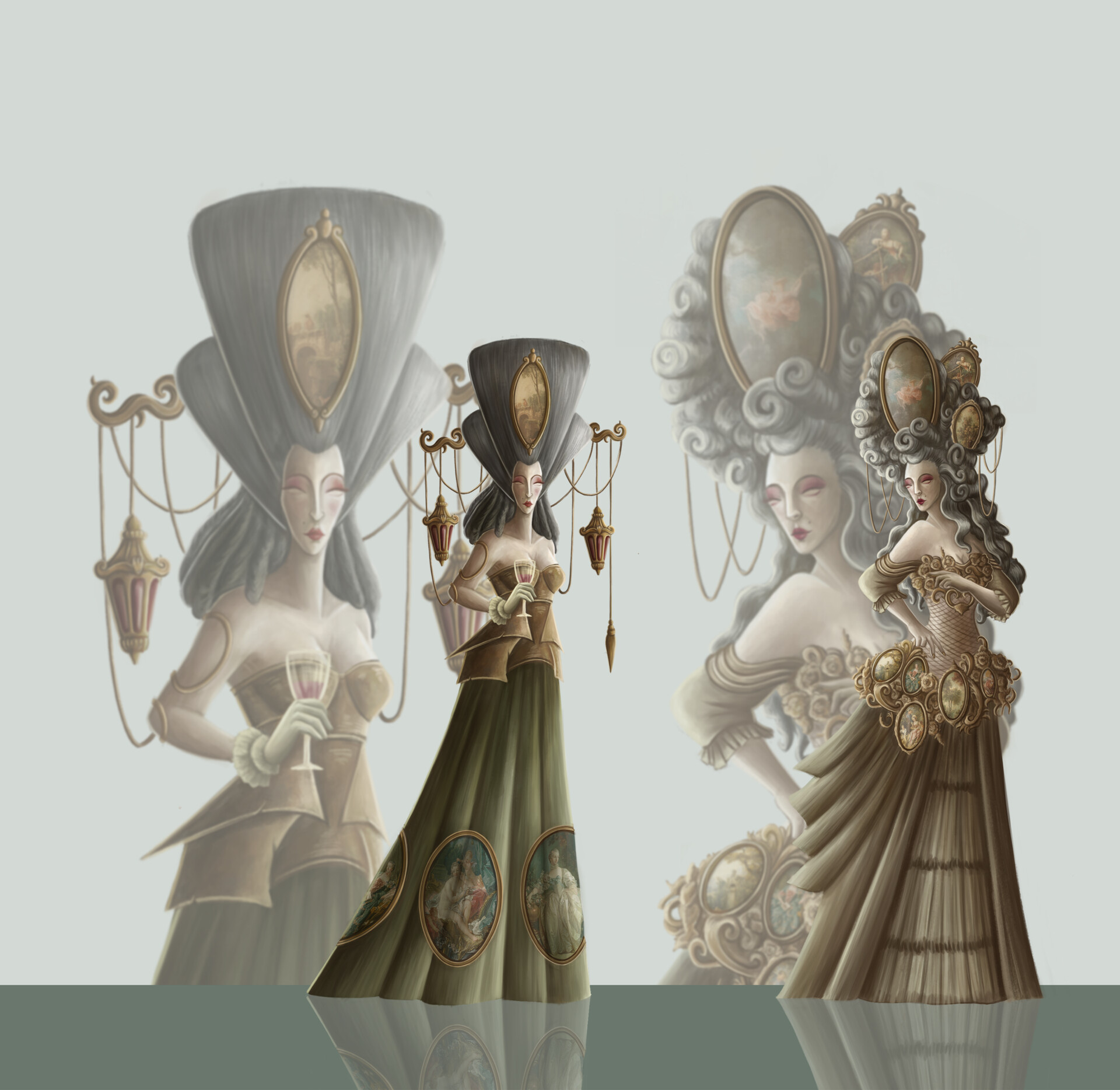 Marie Le Fevre - Rococopunk characters