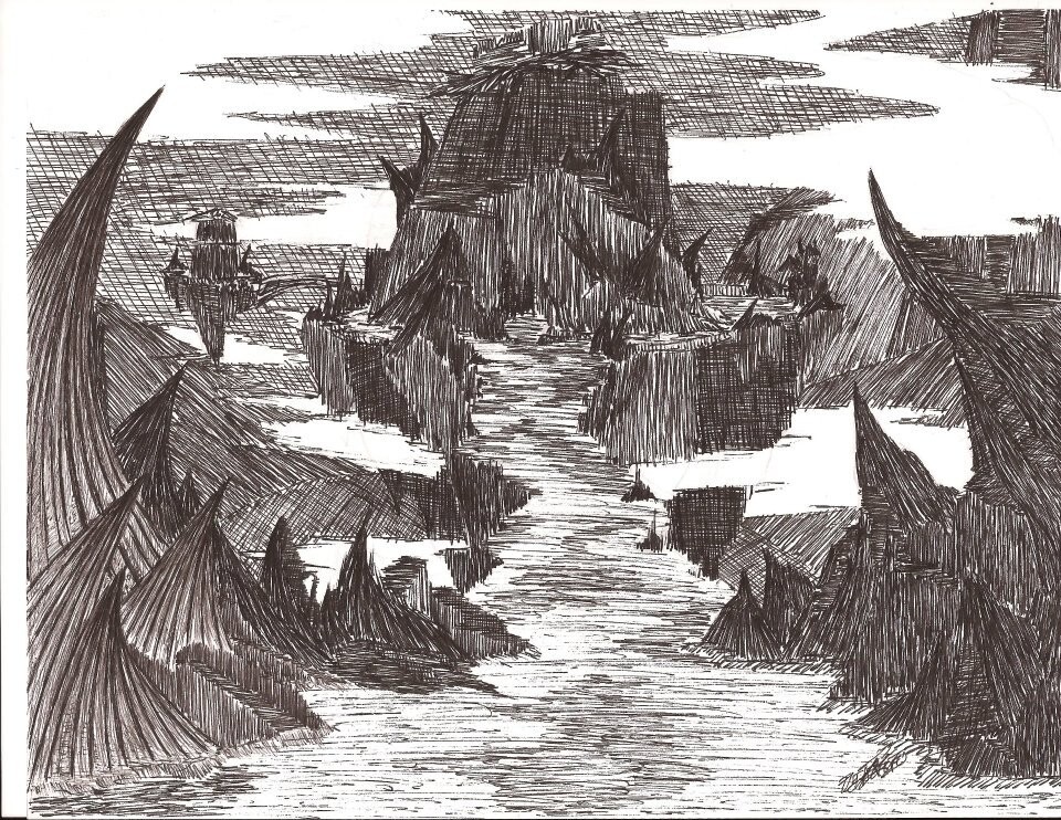 ArtStation - 2D Sketches - Fantasy Urban - 2013 Evil Castle Entrance