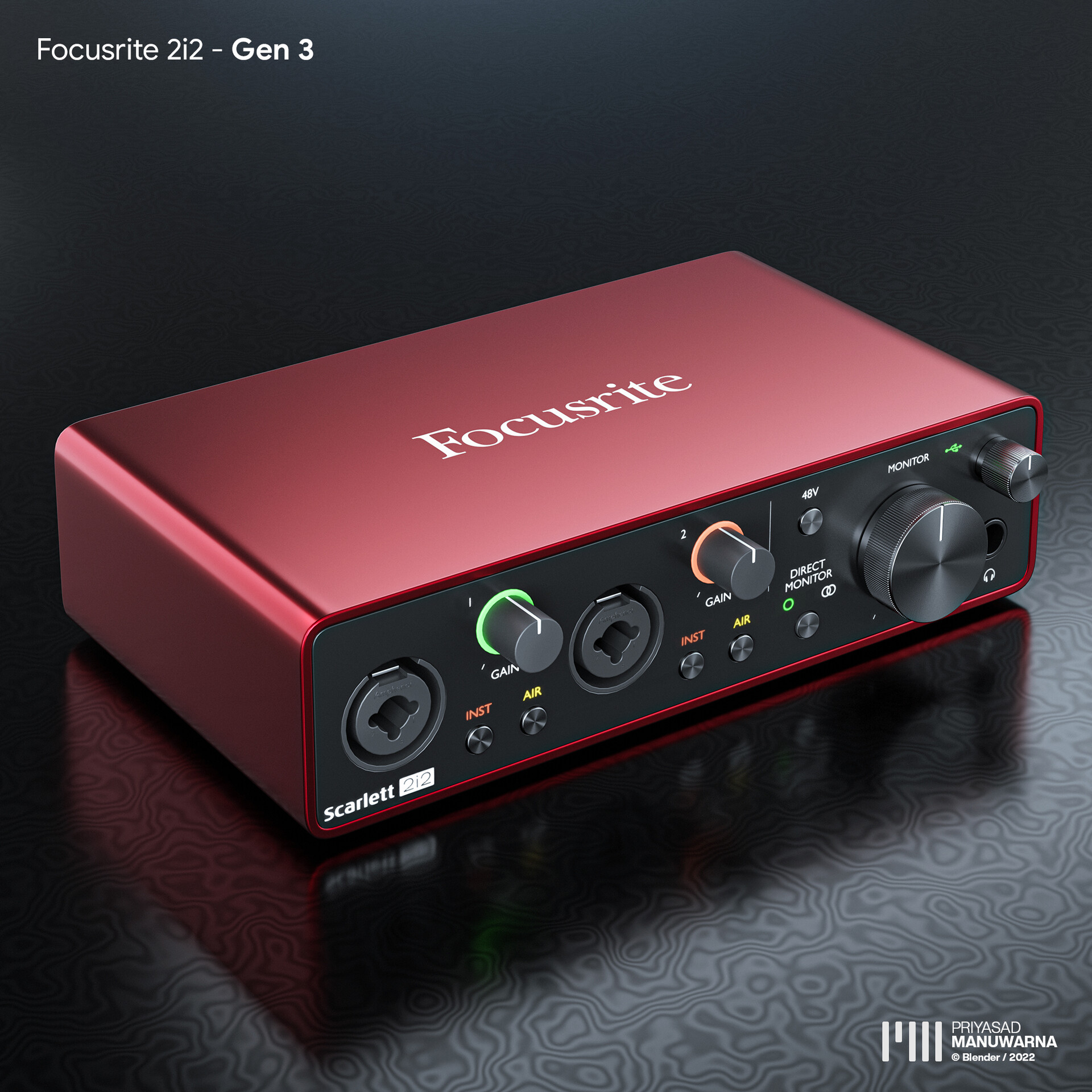 ArtStation - Focusrite 2i2 3rd Gen Render..