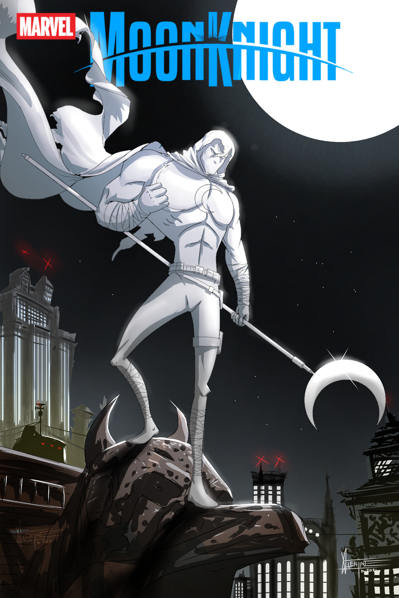 ArtStation - Marvel studios Moon Knight cover fan art.