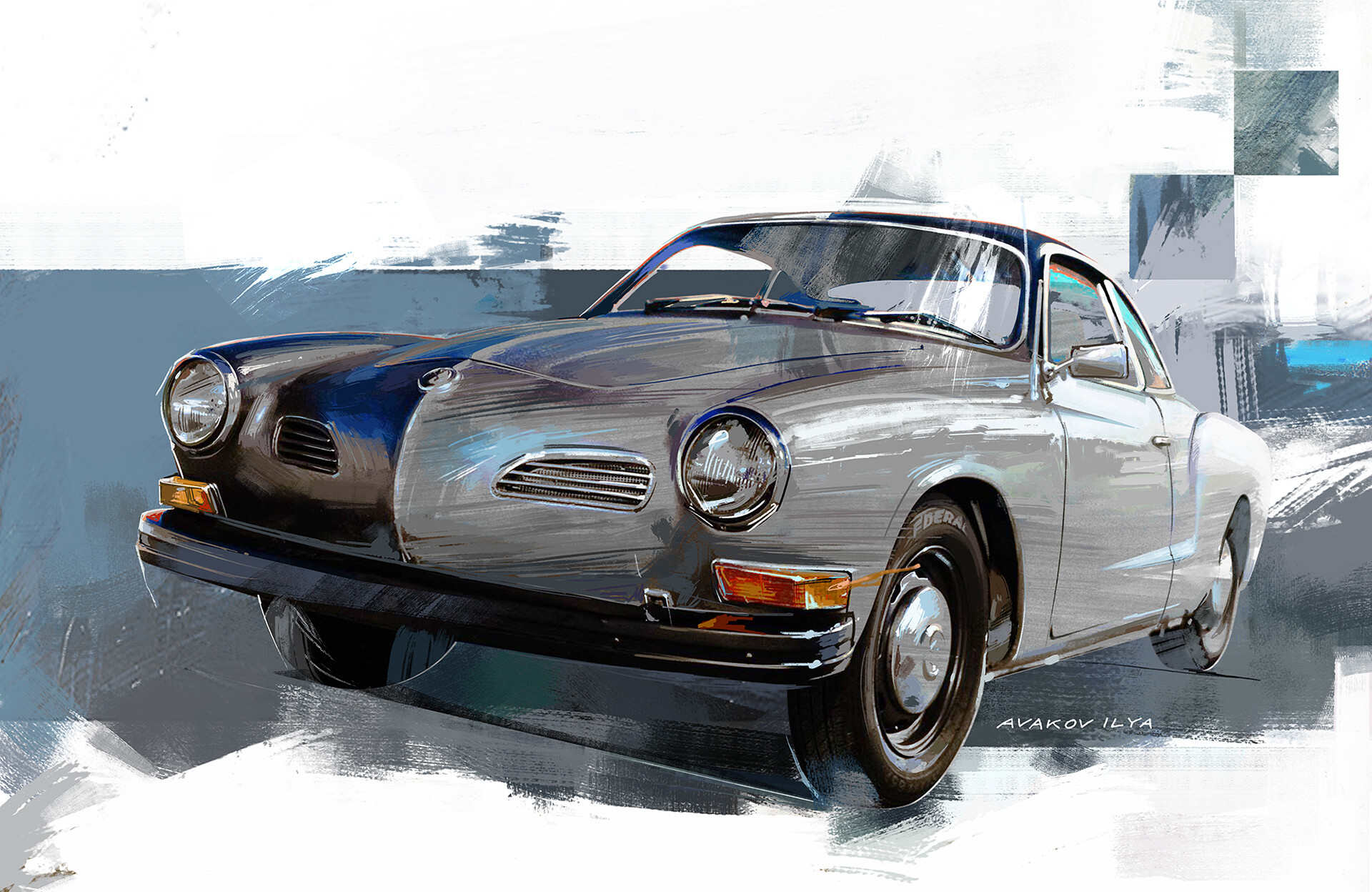 ArtStation - Digital car draw Volkswagen