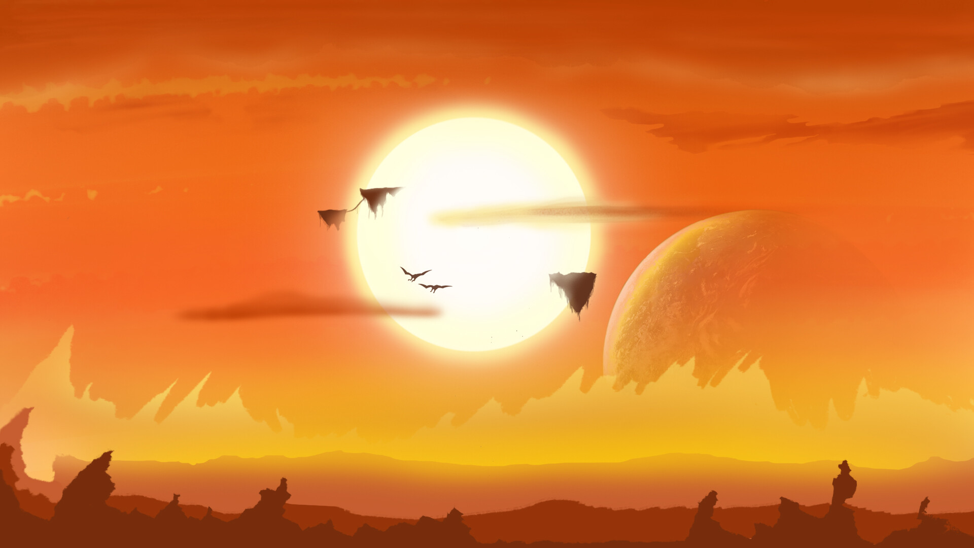 ArtStation - Sunset and the Rainy land