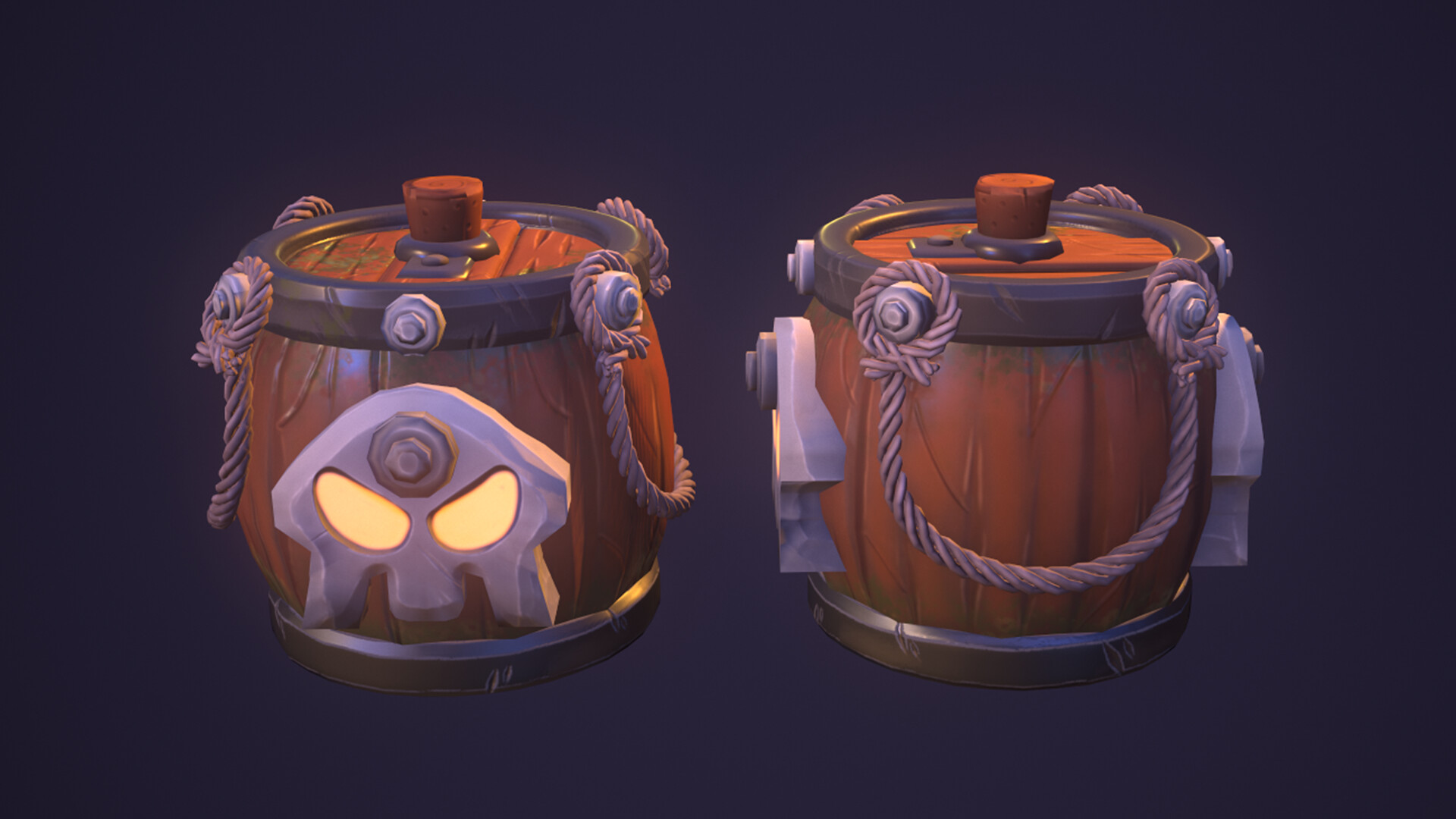 ArtStation - Stylized Skull Barrel