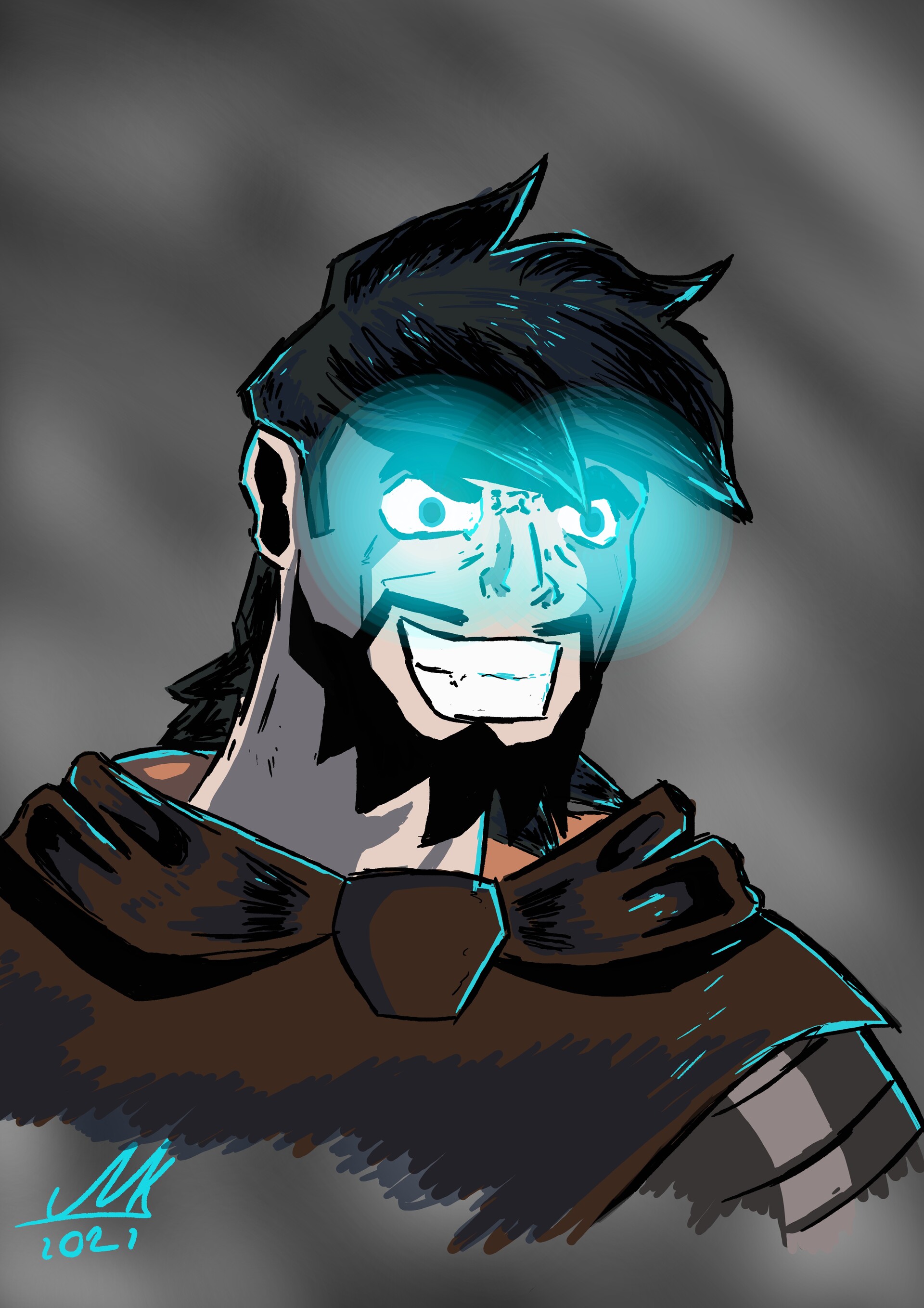 ArtStation - First digital drawing of my D&D character.