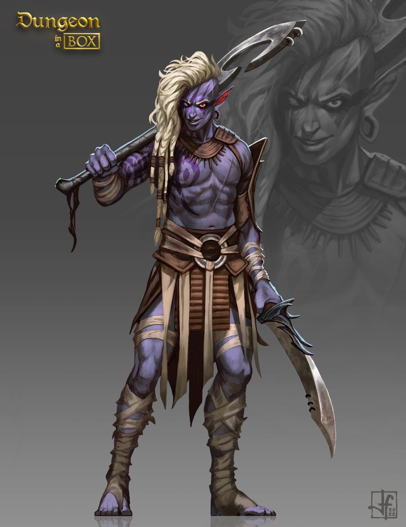 ArtStation - Dungeon in a BOX: Drow Set - Barbarian Male