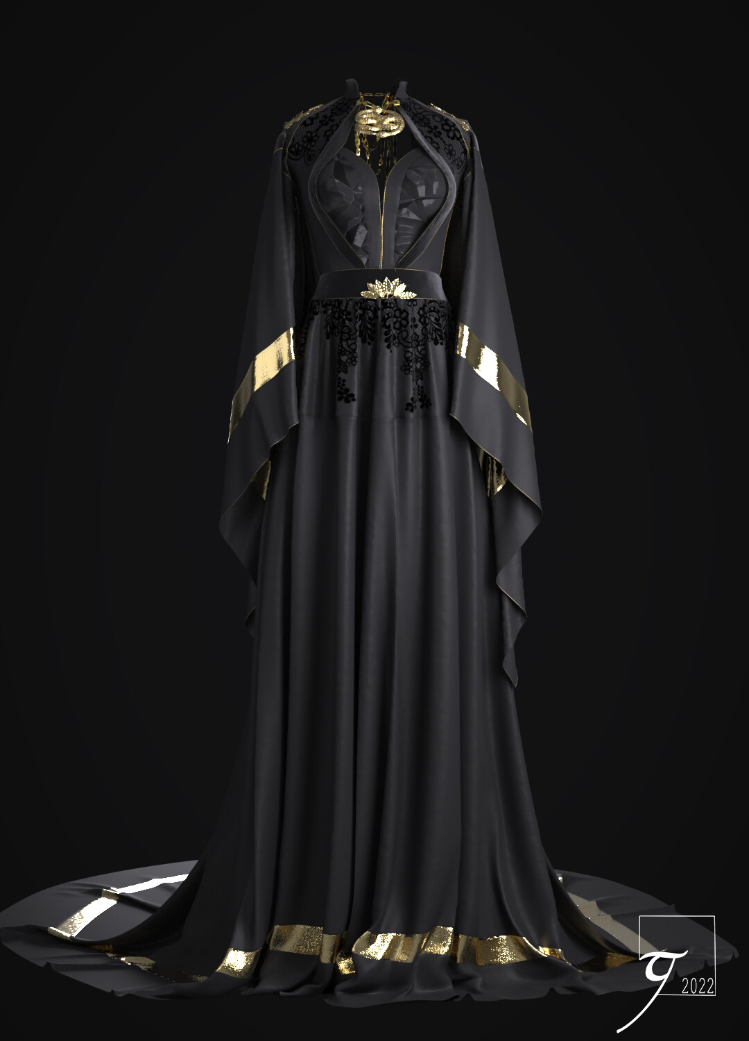 ArtStation - Gold Queen dress