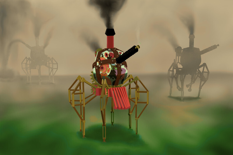 ArtStation - Steampunk Tea Kettle Enemy