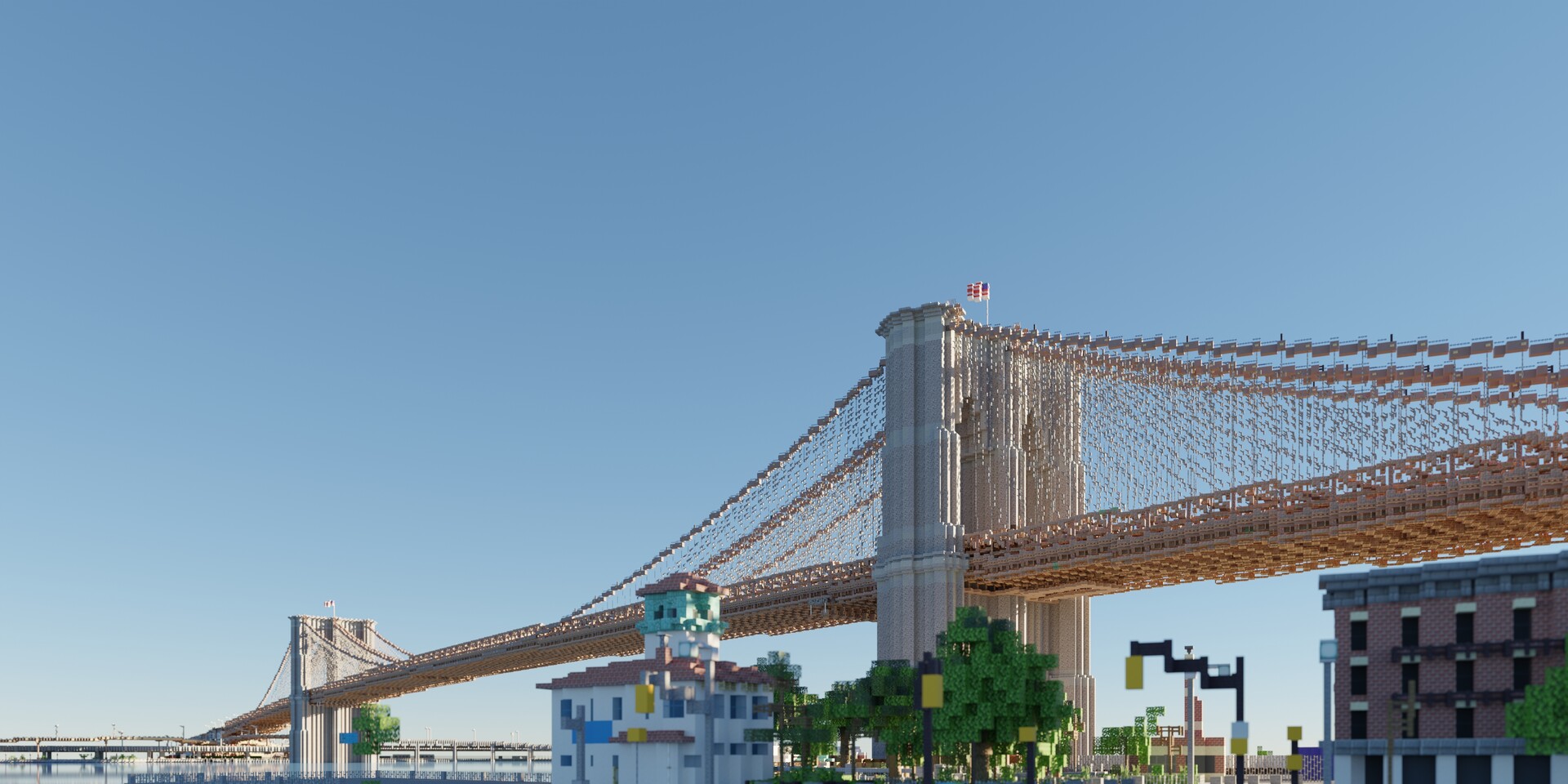 Frank Ouyang - Minecraft Render: Brooklyn Bridge, NYC