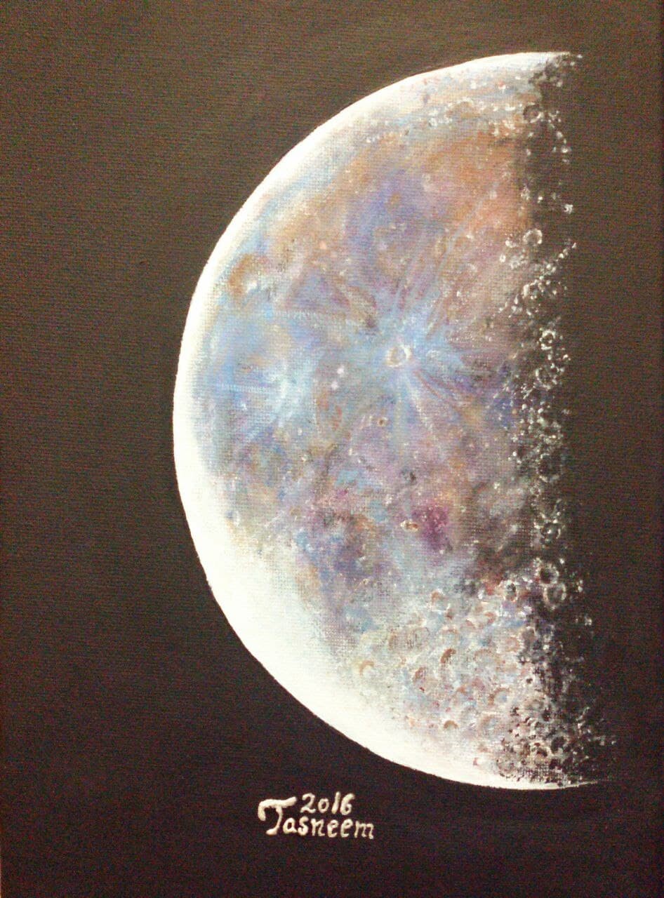 ArtStation - Moon with Gouache colors