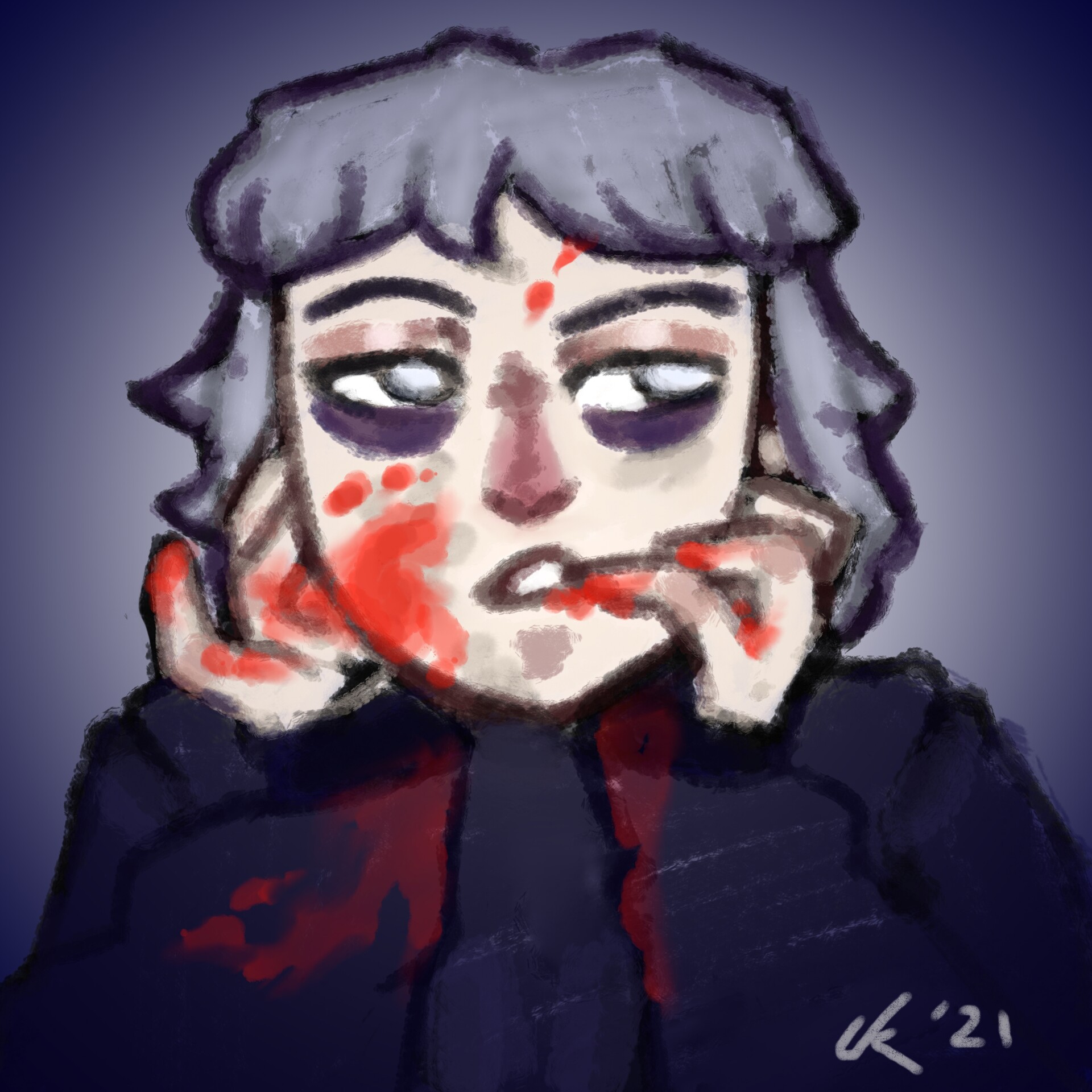 ArtStation - [lineart, bust] Pastel gore OC