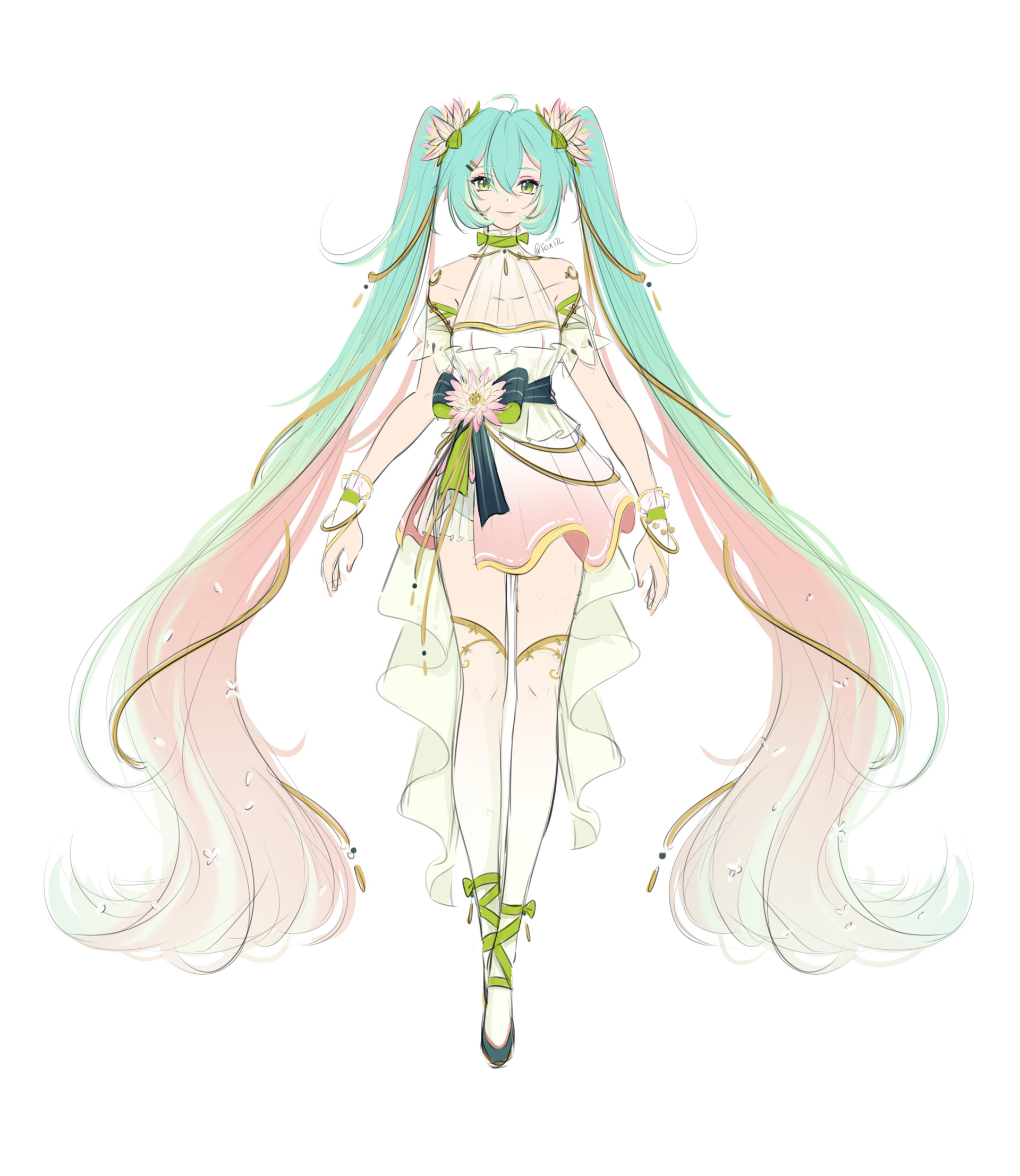 ArtStation - Water lily miku concept